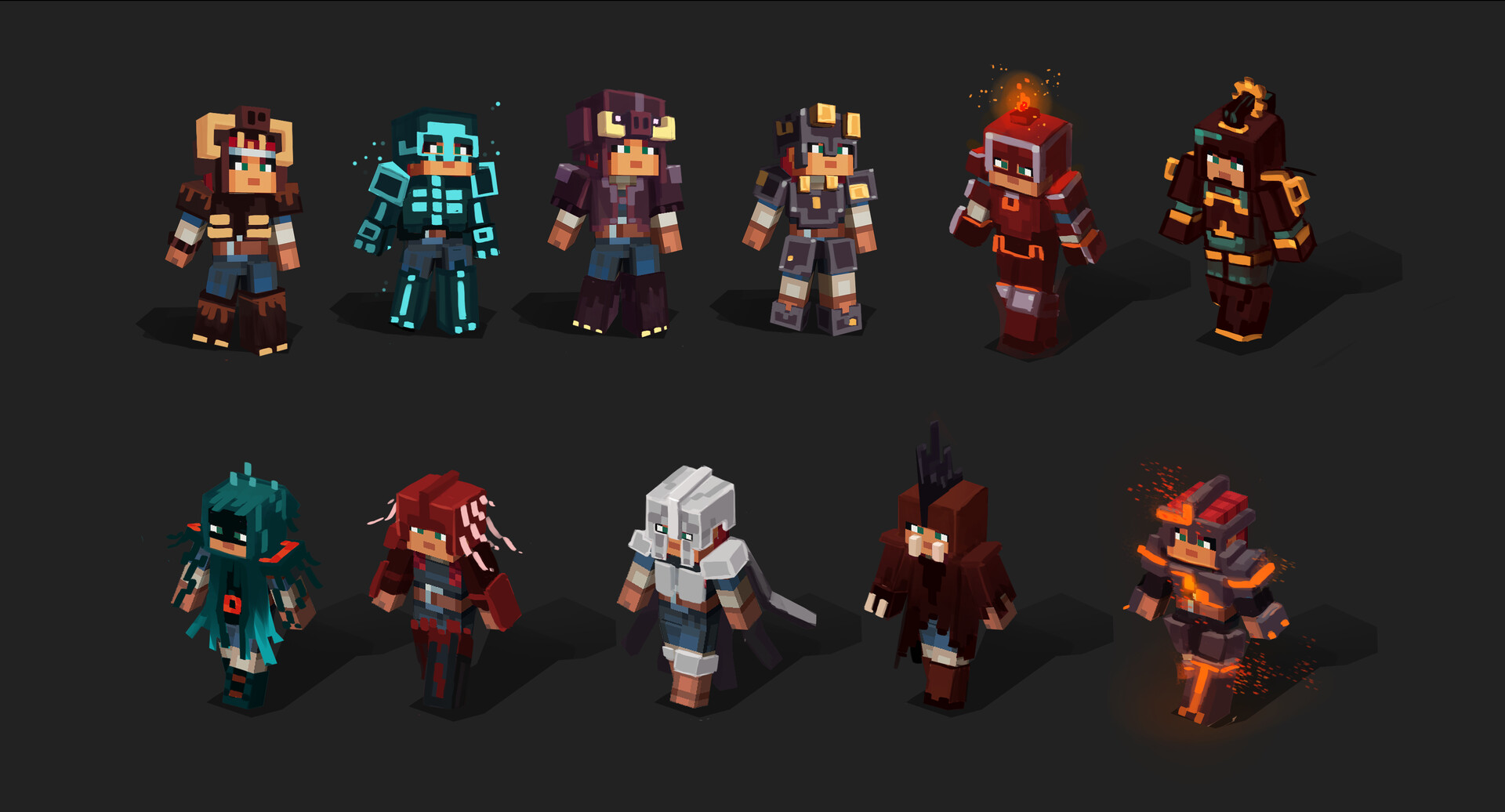 Mariana Salimena - Minecraft Dungeons - Nether DLC armor and weapons