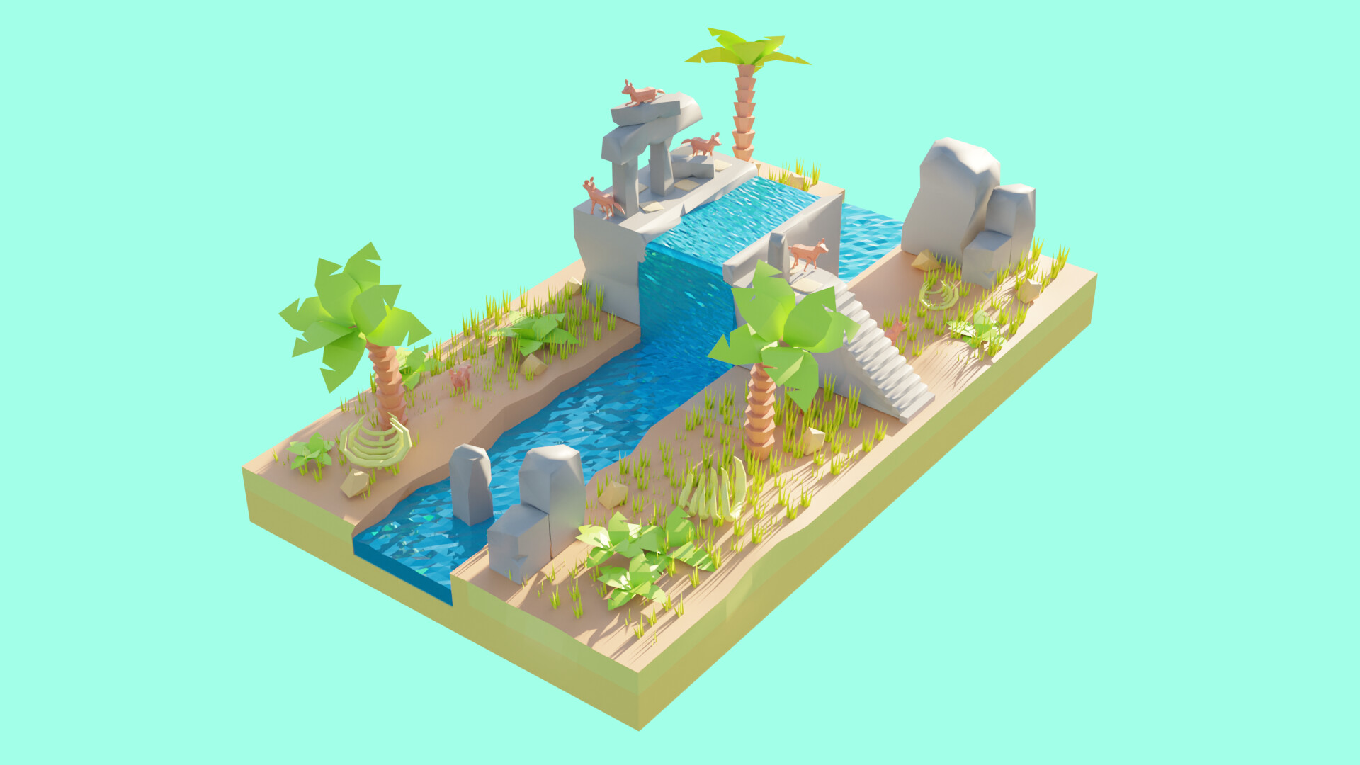 ArtStation - Low poly ruins environment