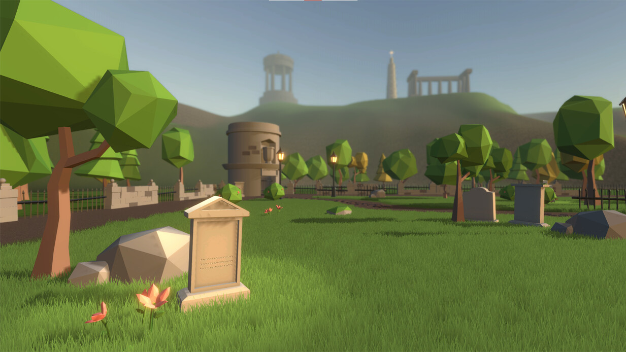 Shuqi Peng - Low-Poly Digital Cemetery Scene 数字墓地交互体验