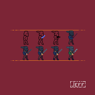 Jeff The Killer Pixel Art Template