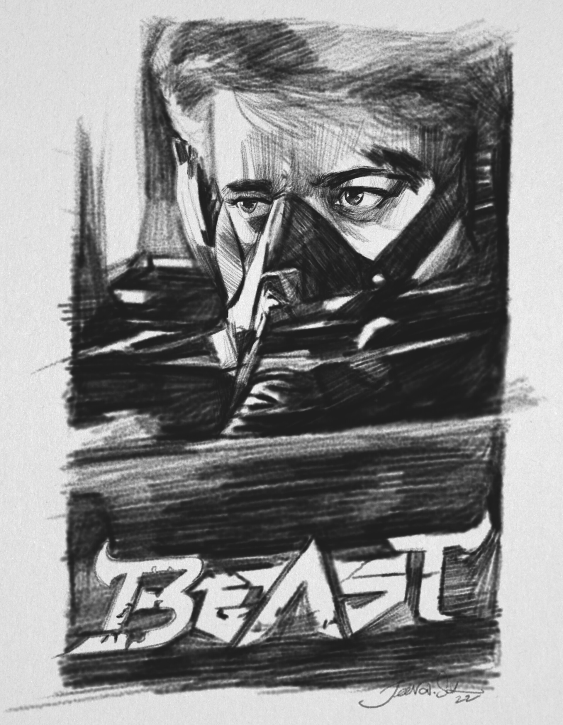ArtStation - Beast Pencil Sketch 2022 #Beast #JollyOGymkhana # ...