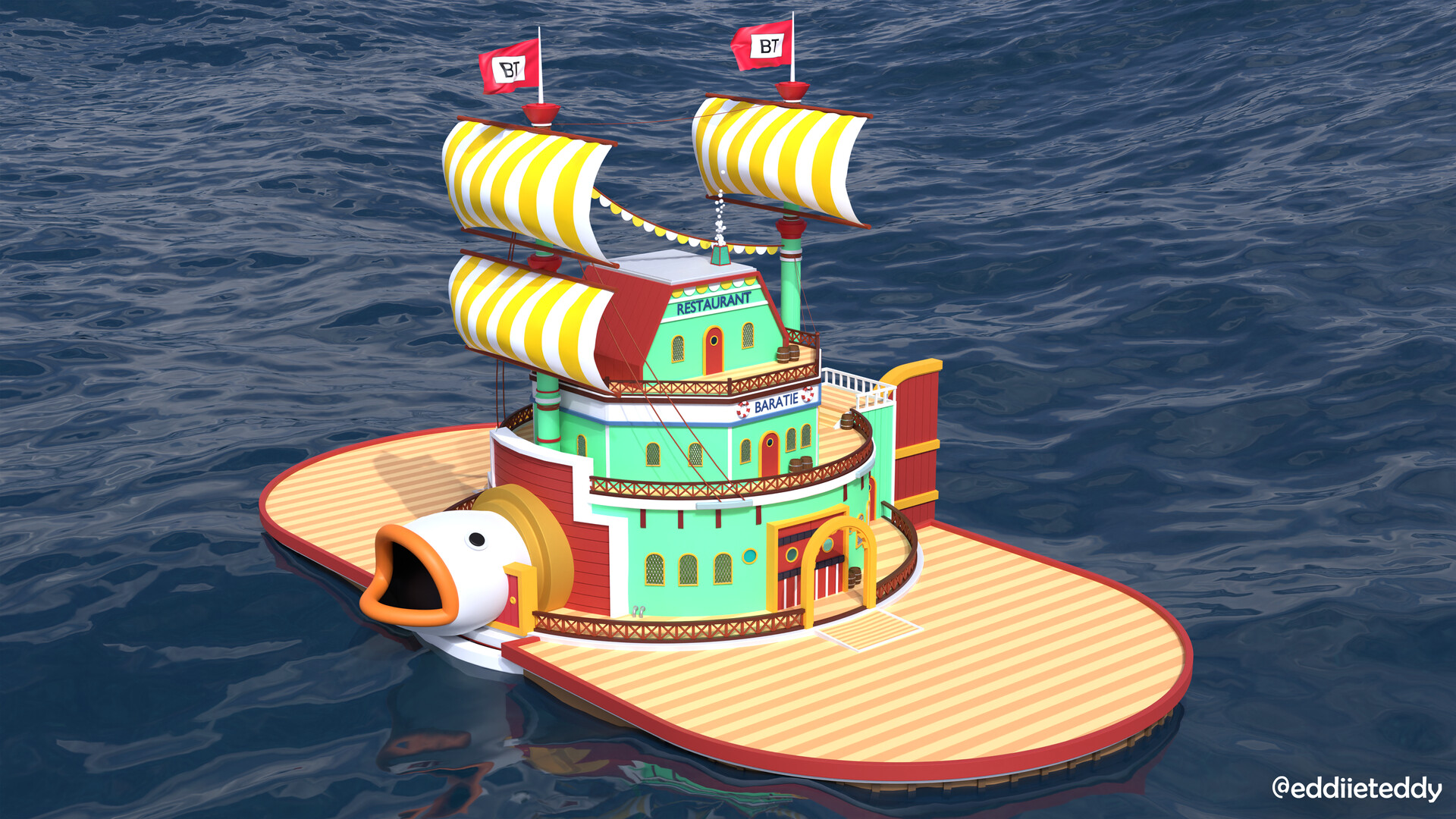 ArtStation - One Piece Fan Art - Baratie Restaurant