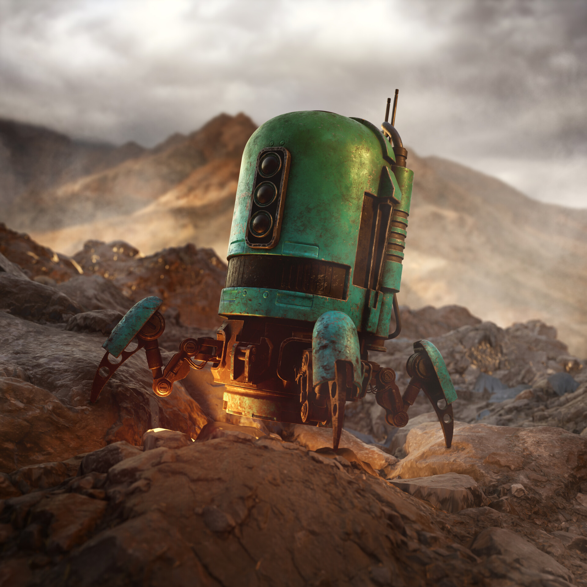 ArtStation - Spiderbot Texturing Study