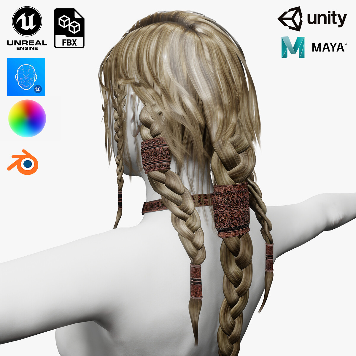 ArtStation - Realistic Hair Braid Realtime