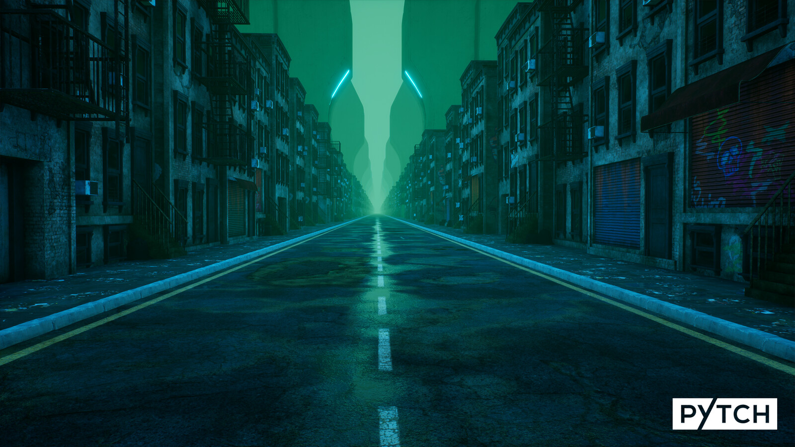 Luke Vincent - PYTCH Cyberpunk/Dystopian city street environment
