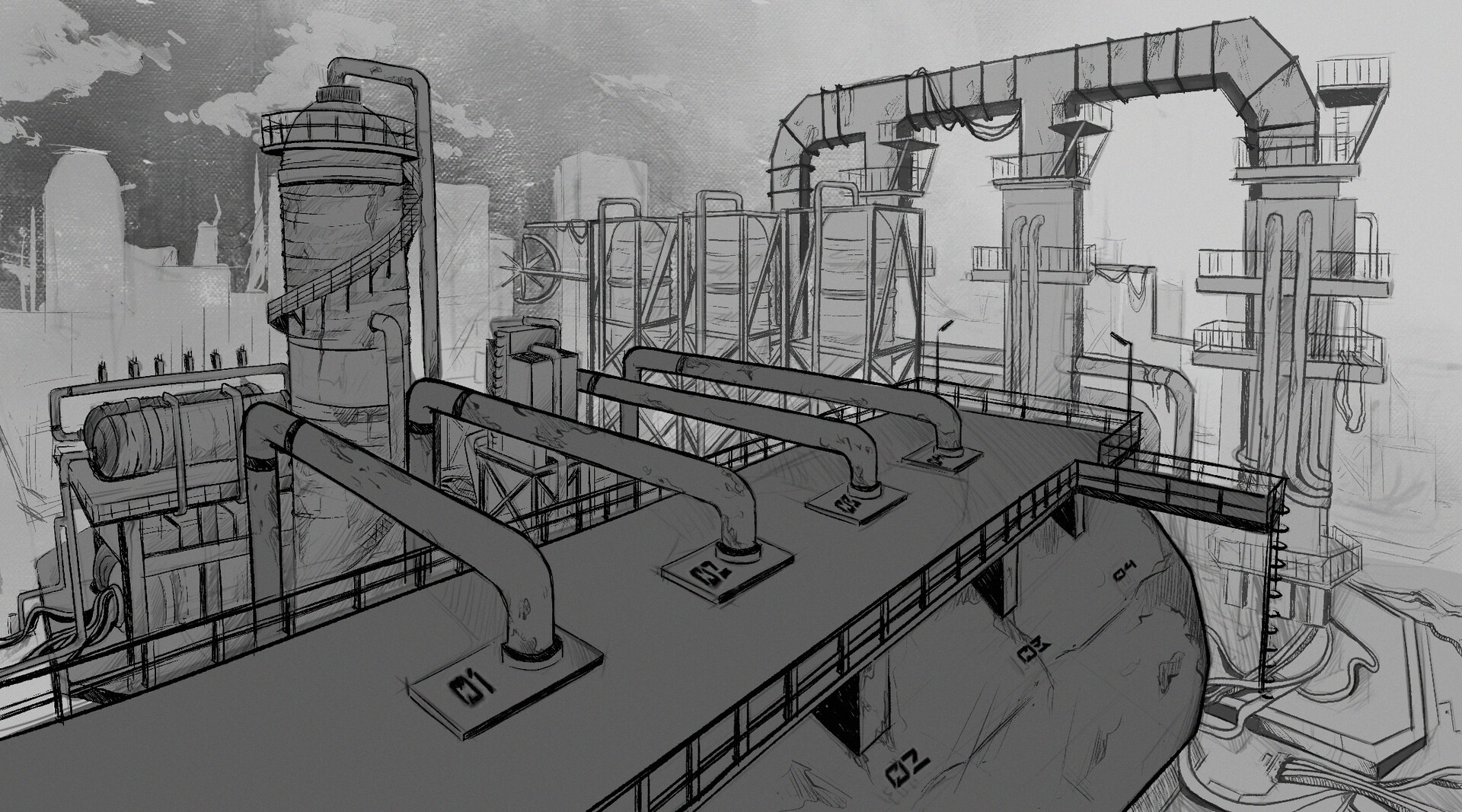 ArtStation - Oil Refinery