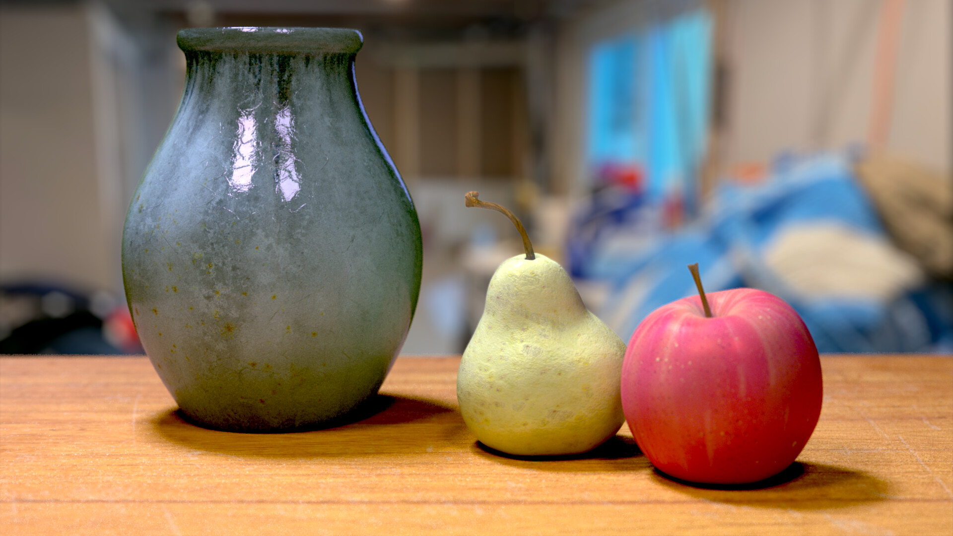 ArtStation - Pear, Apple, Vase and table models