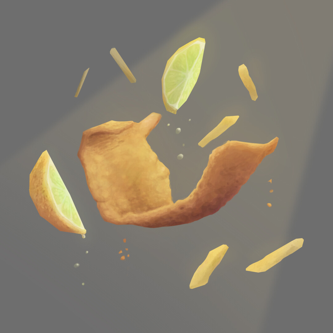 ArtStation - Argentinean food - Milanesa con papas