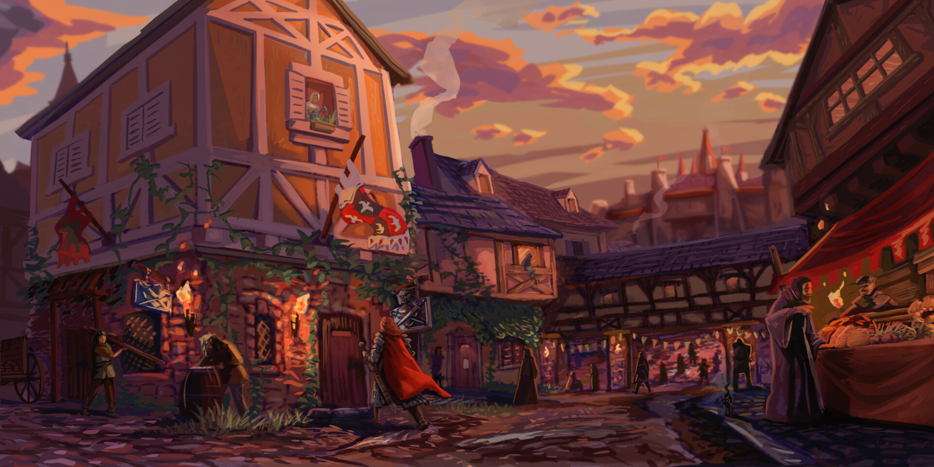 Medieval Town Concept Art