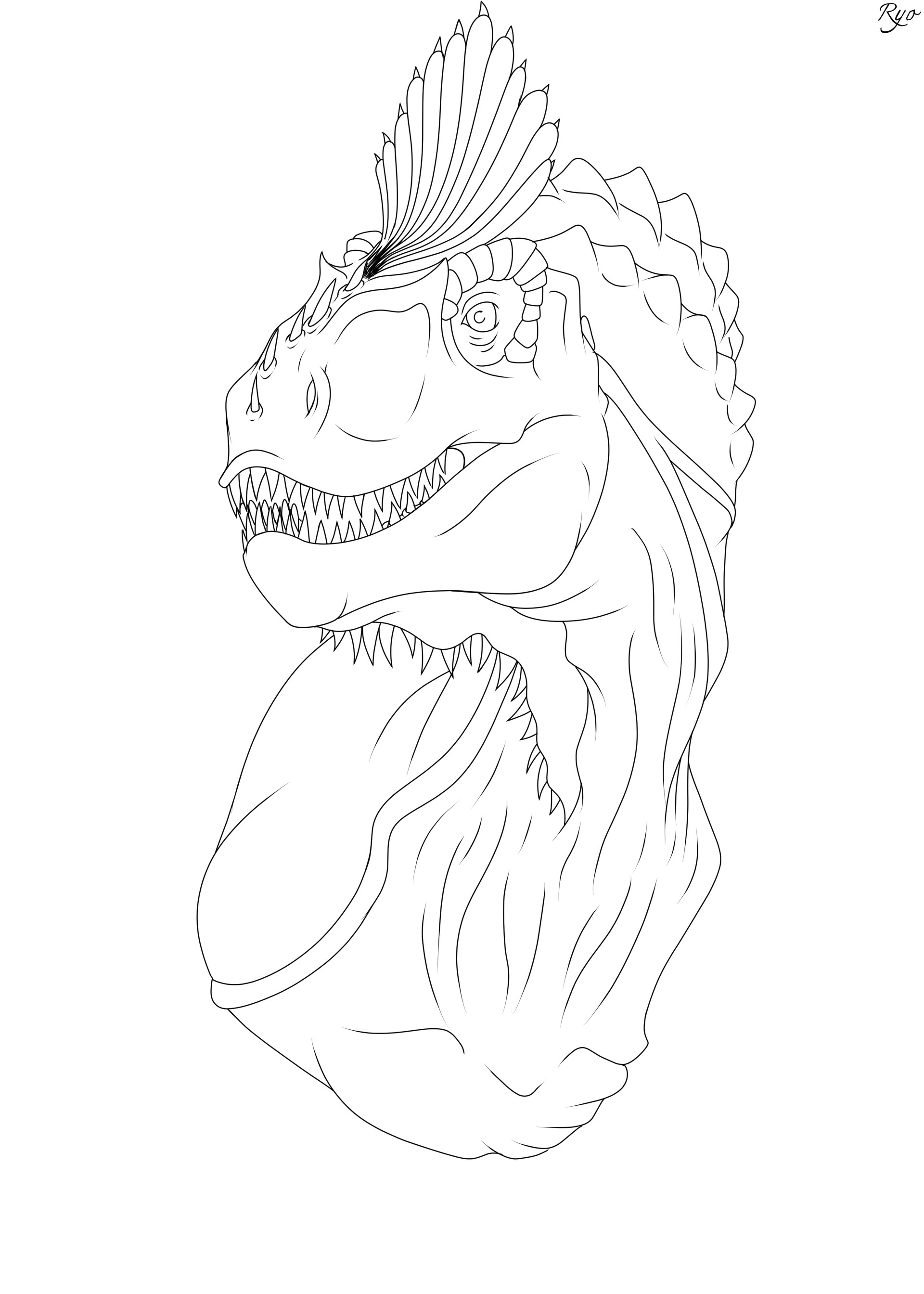 cryolophosaurus coloring page