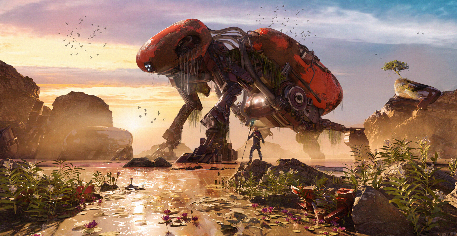 ArtStation - Robot on the swamp