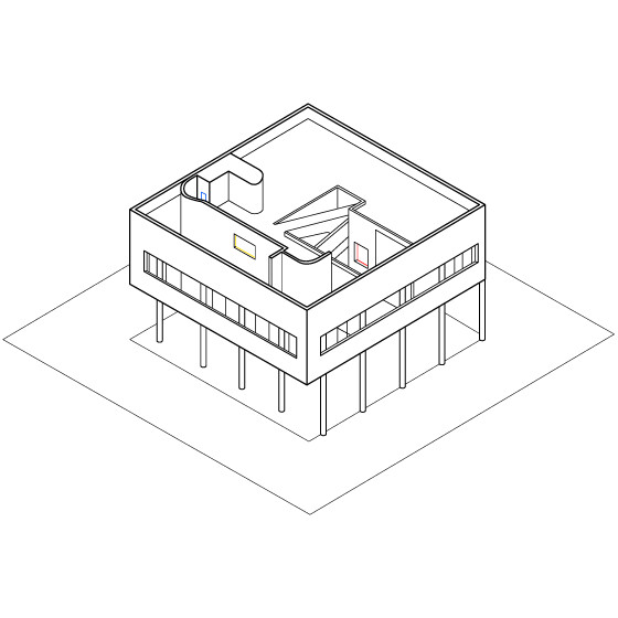 Villa Savoye Architecture Corbusier Le Plan Drawings Drawing Structure ...