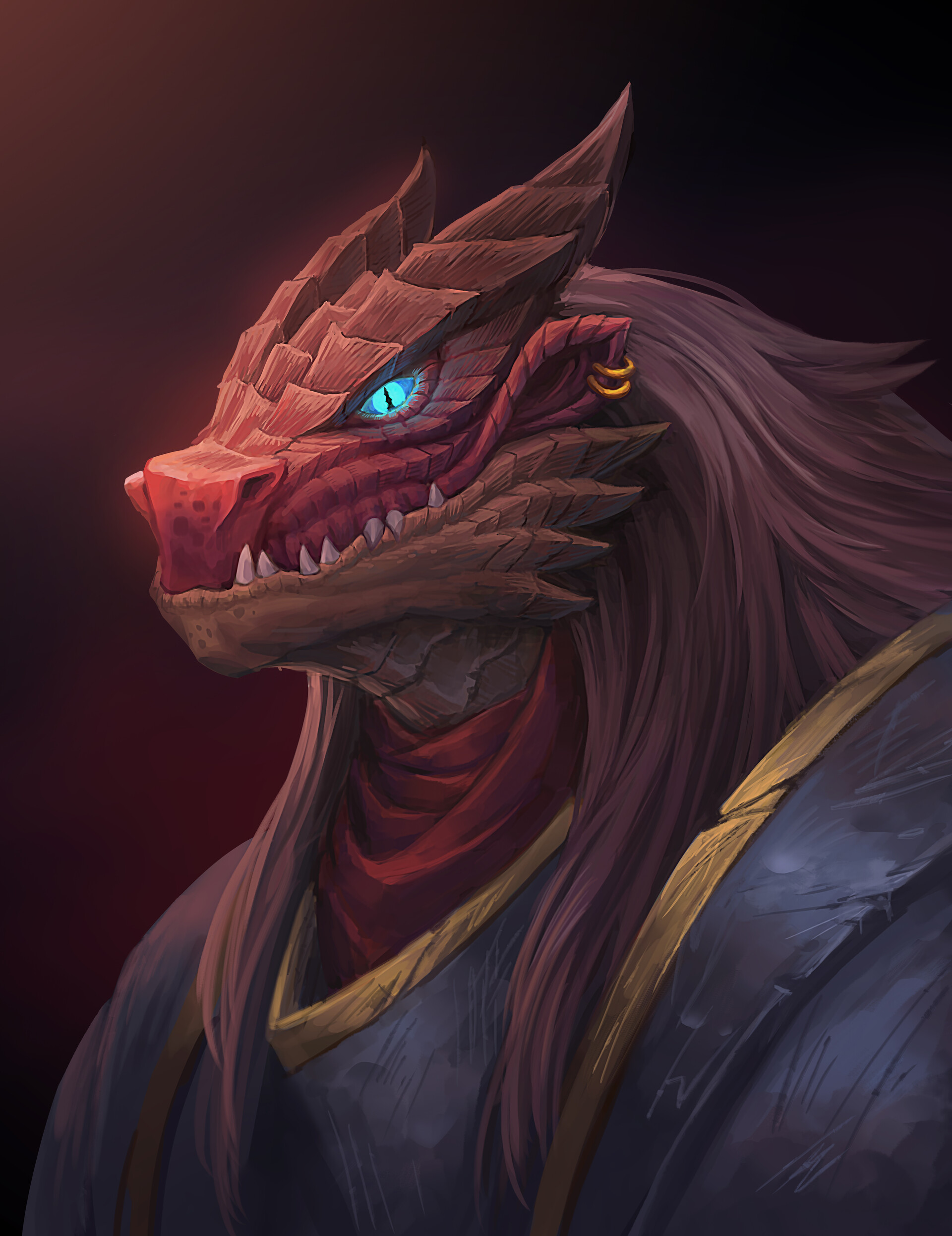 ArtStation - Dragon warrior potrait