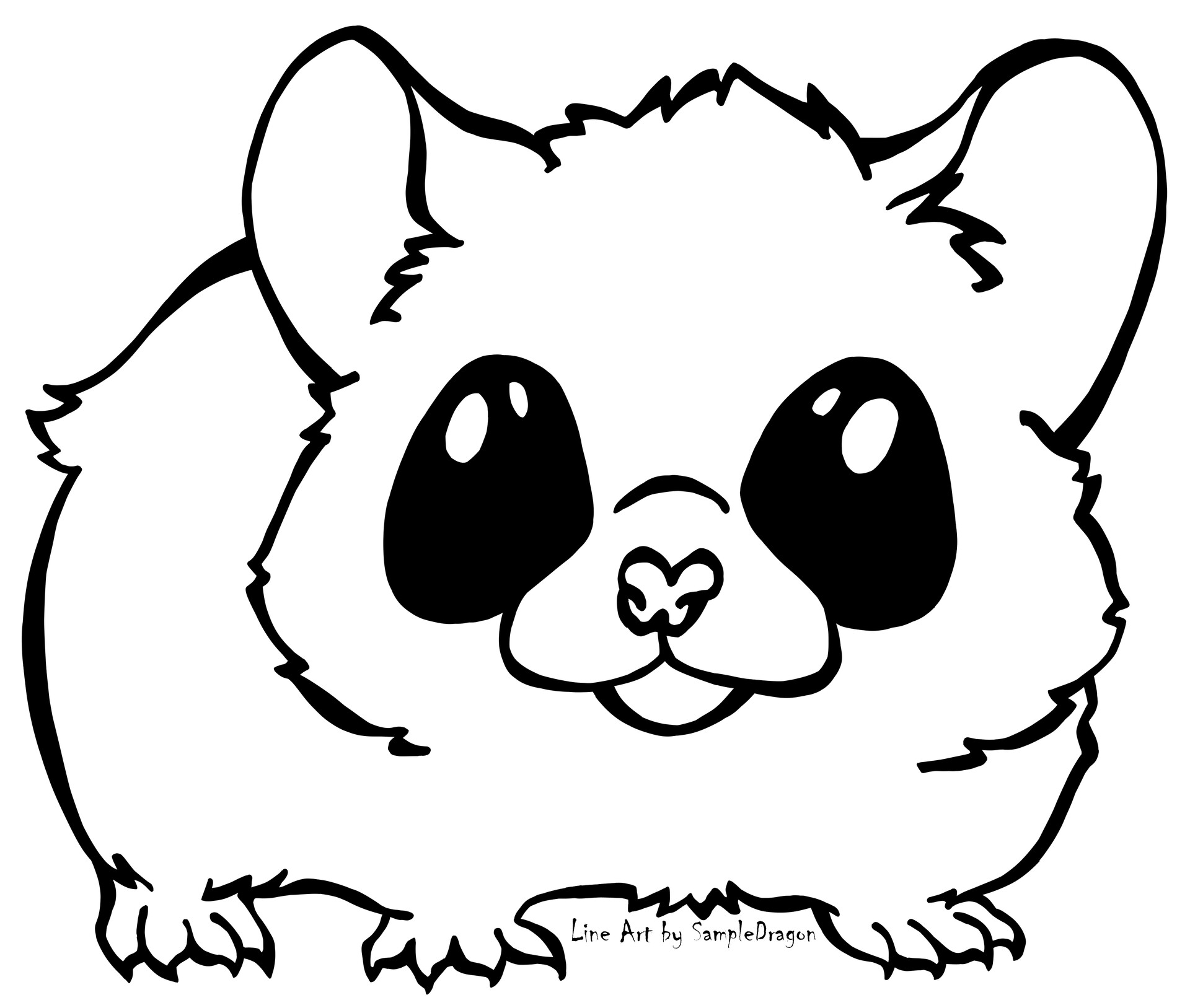 hamster coloring page easy