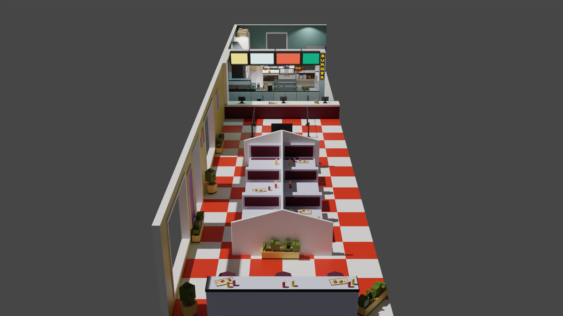 ArtStation - Low Poly Burger Restaurant