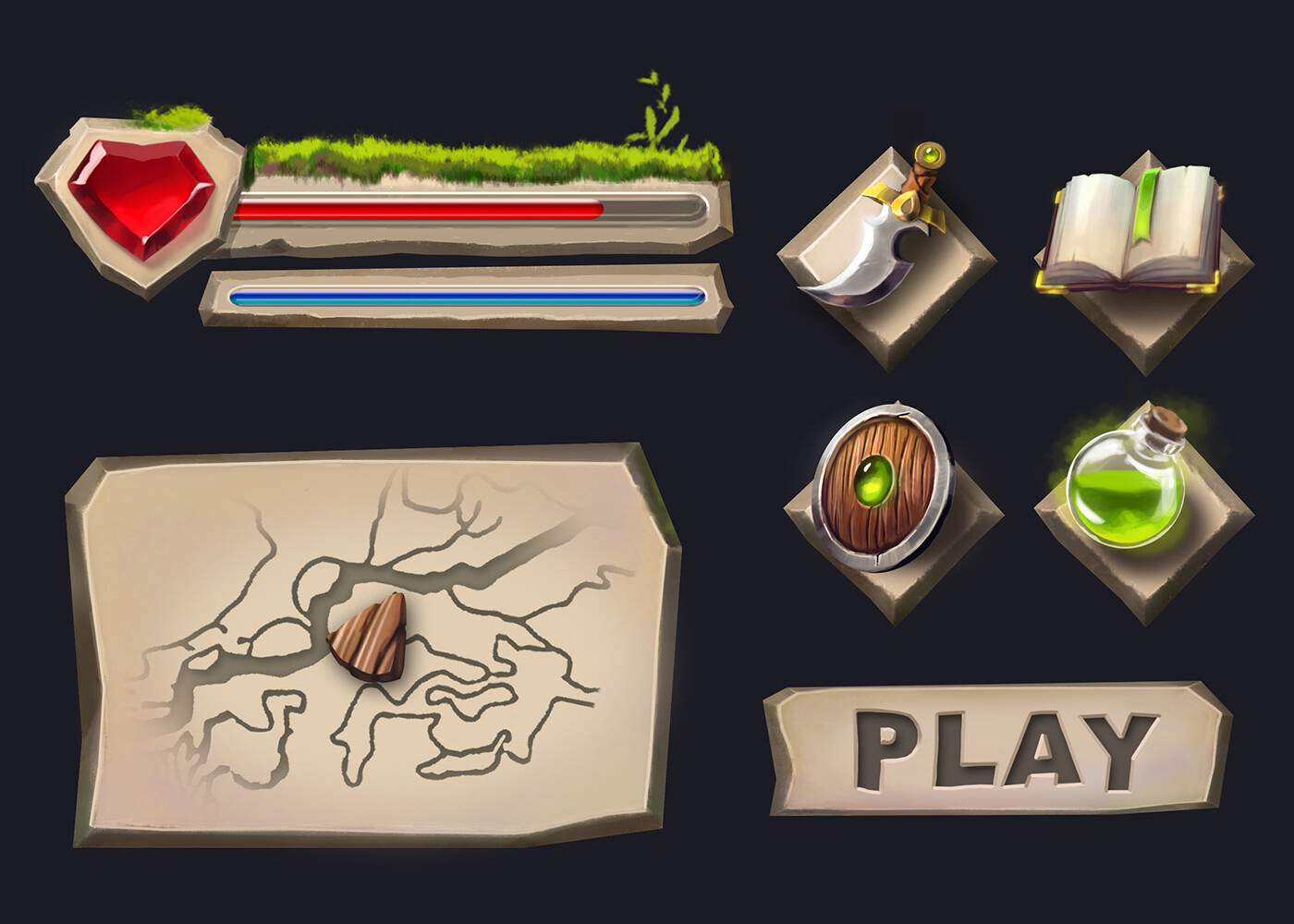 ArtStation - User Interface Elements - Fantasy