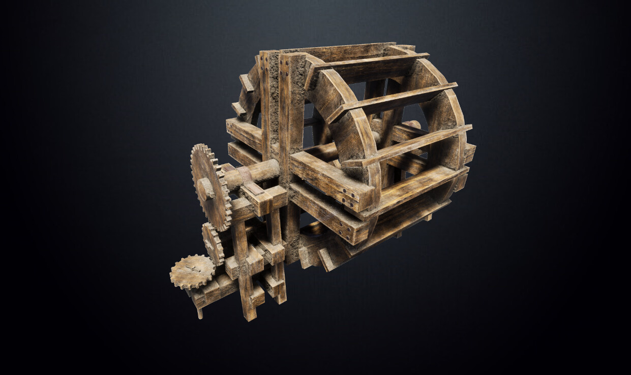ArtStation - Old Water Wheel
