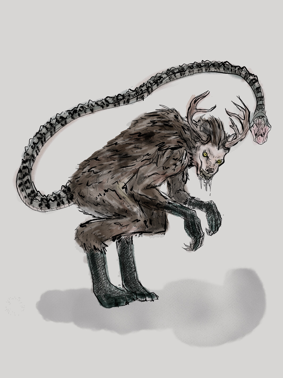 Gankoji Oronir Whitehead - Rougarou- Creature Design