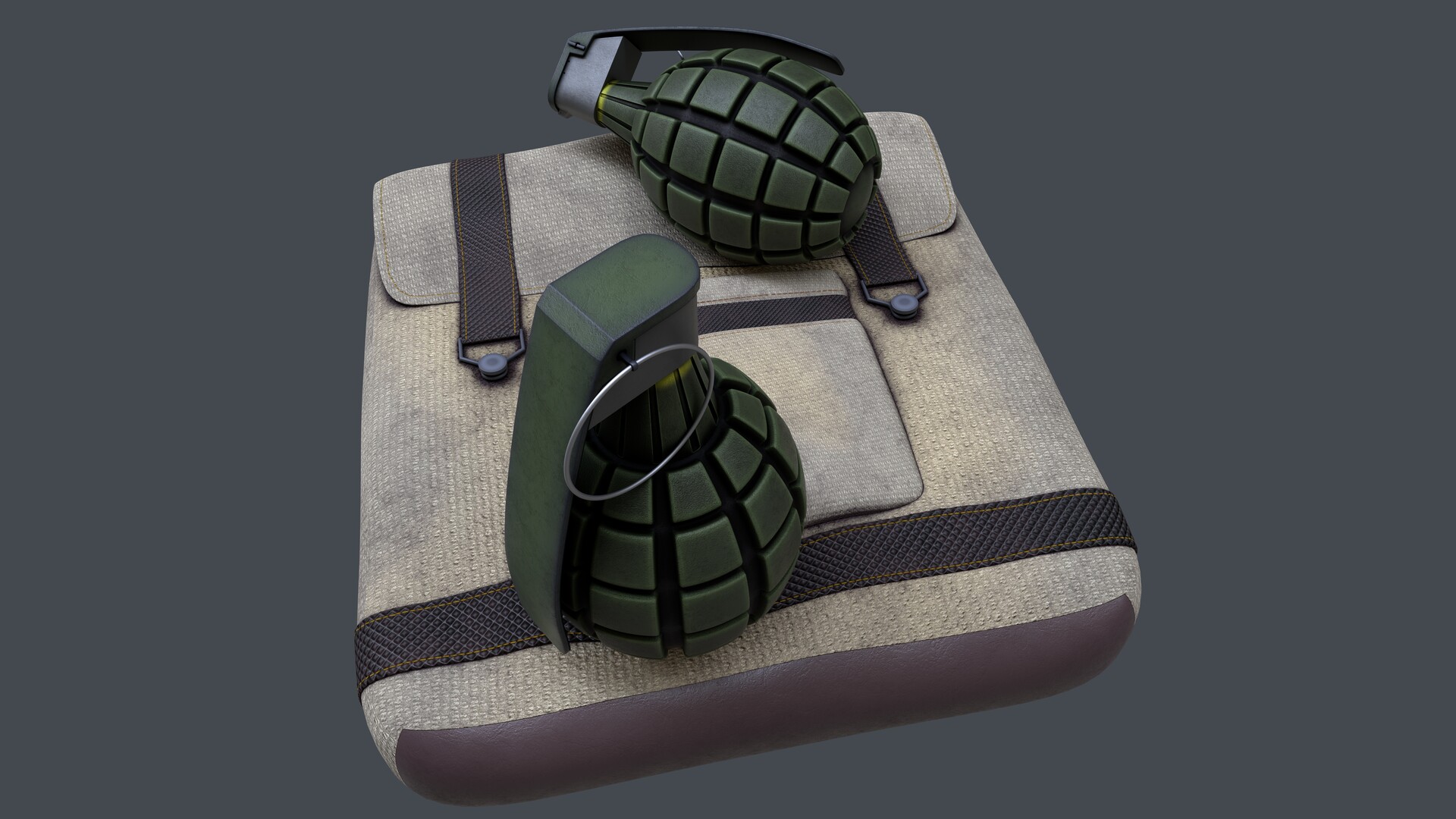 ArtStation - grenade and tactical backpack