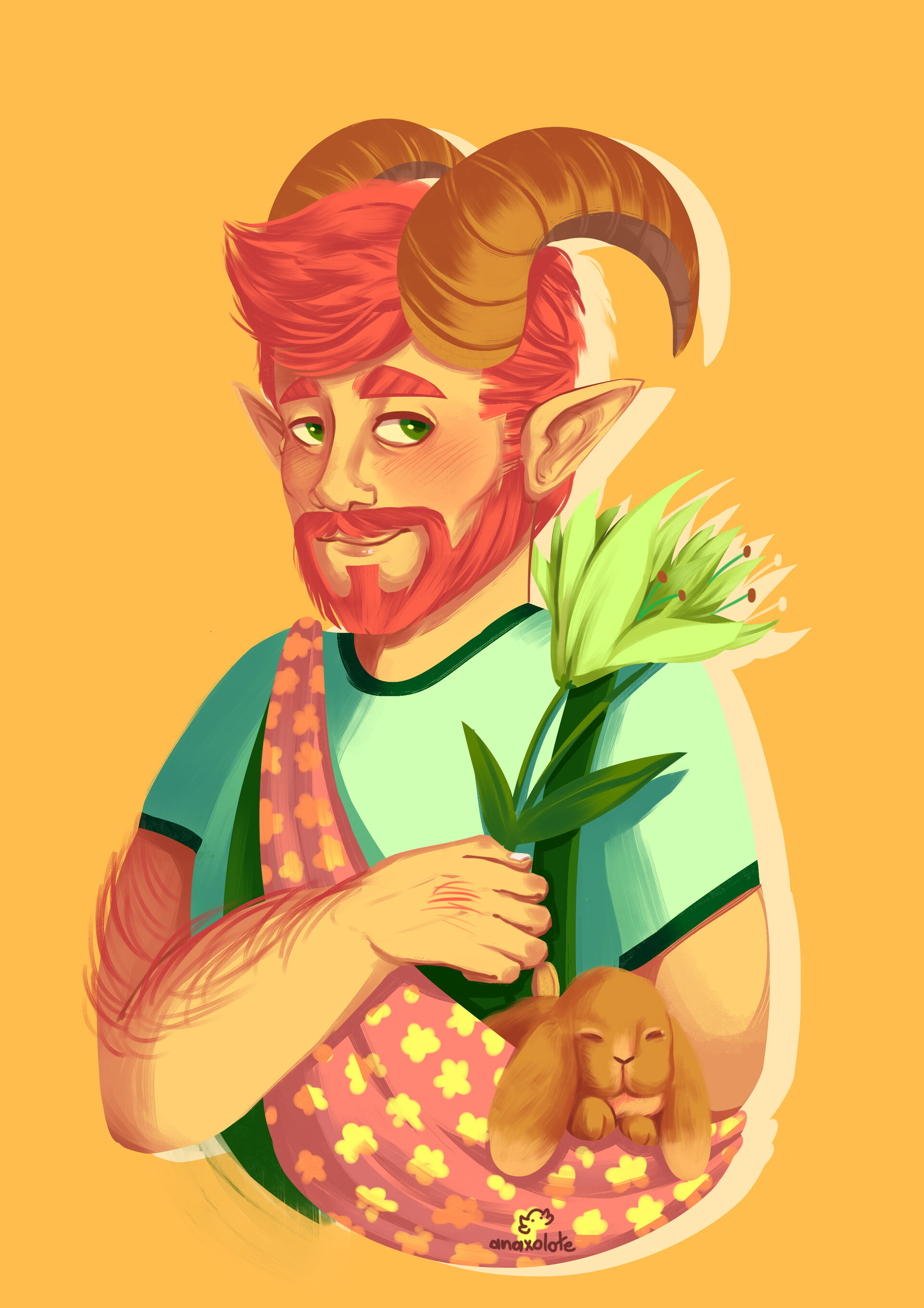 ArtStation - cottagecore satyr and his bunny