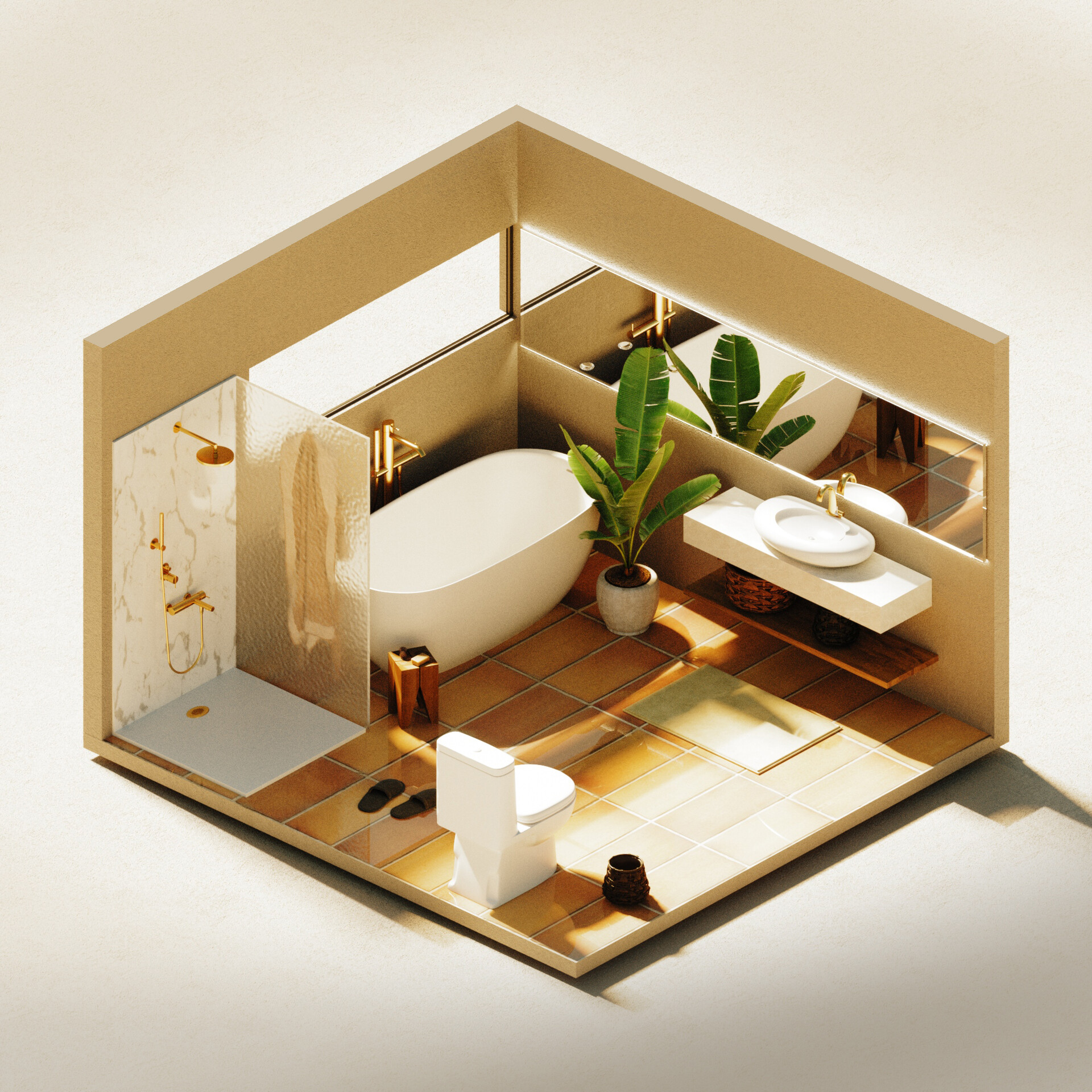 ArtStation - Isometric art interior
