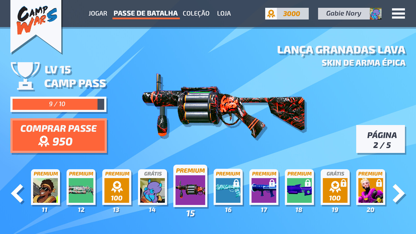 Gabie Nory - Camp Wars - User Interface Concept Design