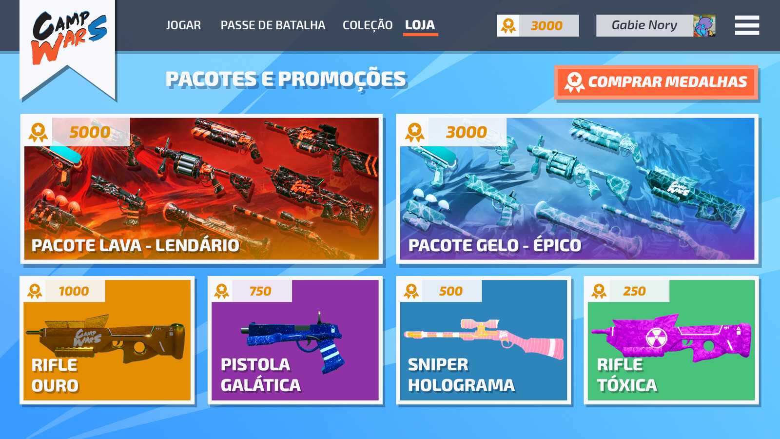 Gabie Nory - Camp Wars - User Interface Concept Design