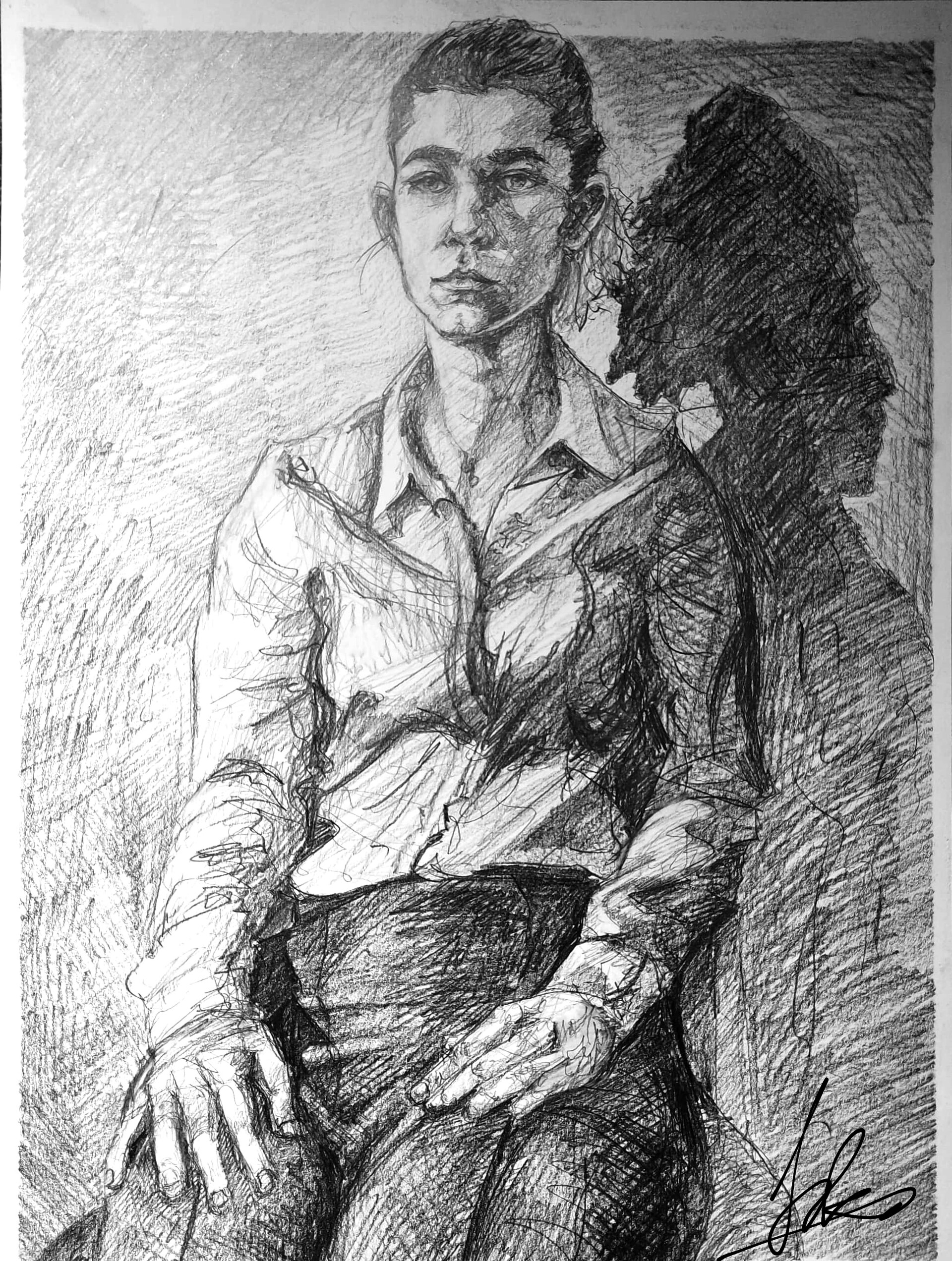 ArtStation - Portrait: Sitting girl