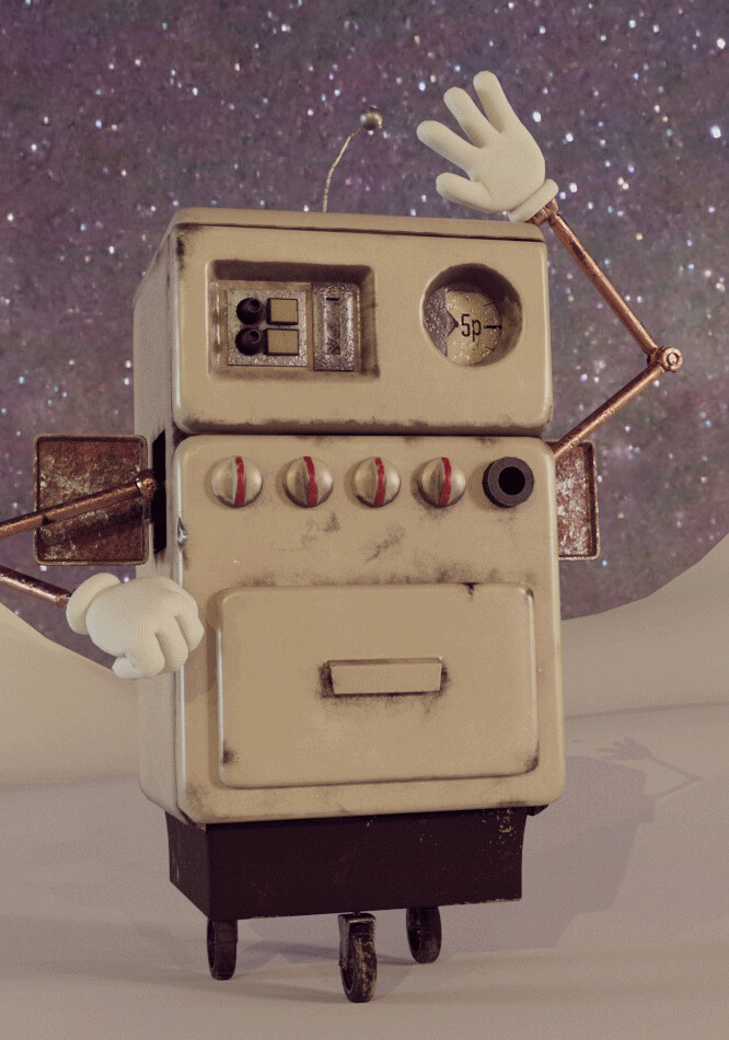 ArtStation - Robot In The Moon (Wallace&Gromit)