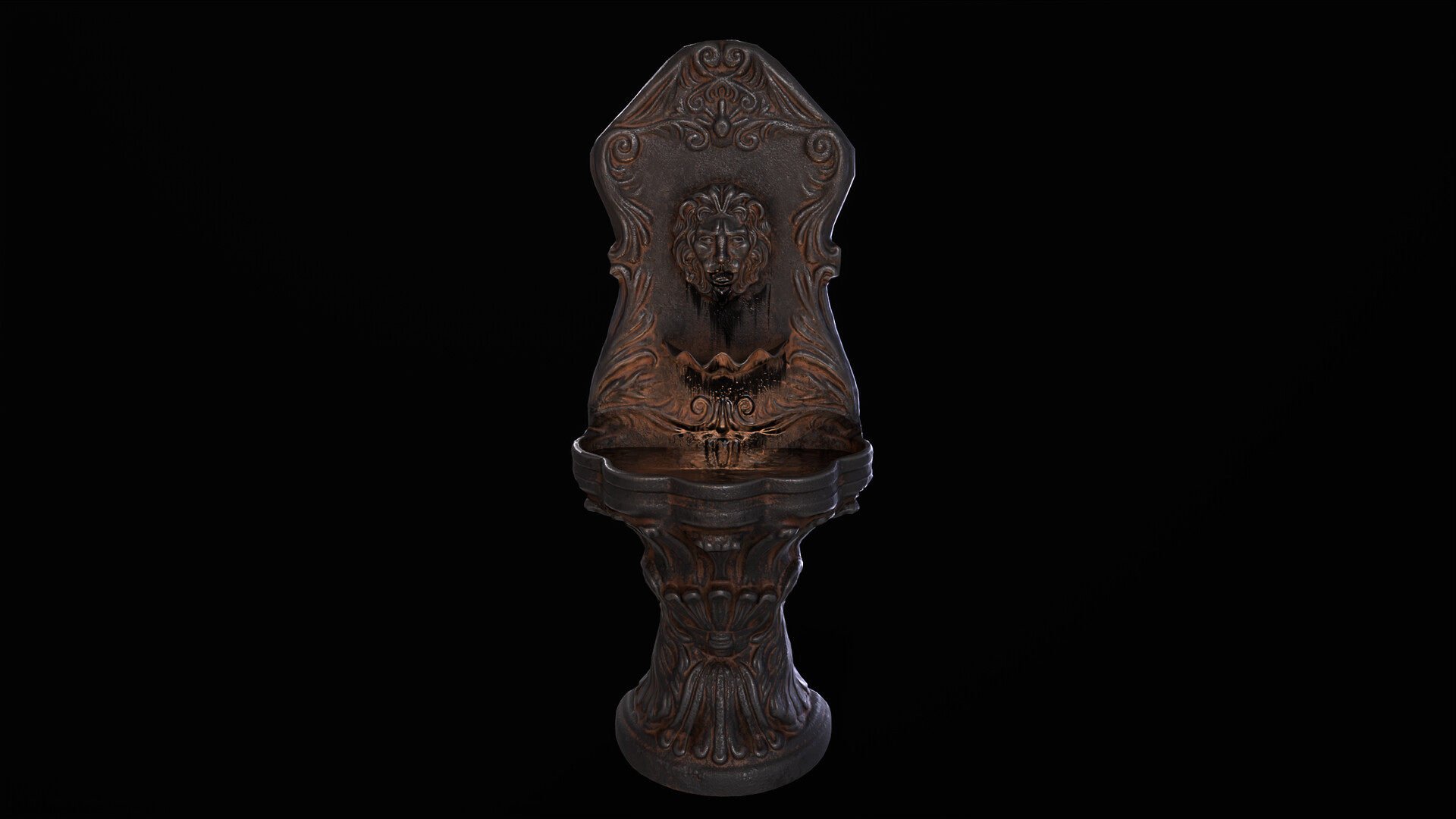 ArtStation - Stone Wall Fountain Prop