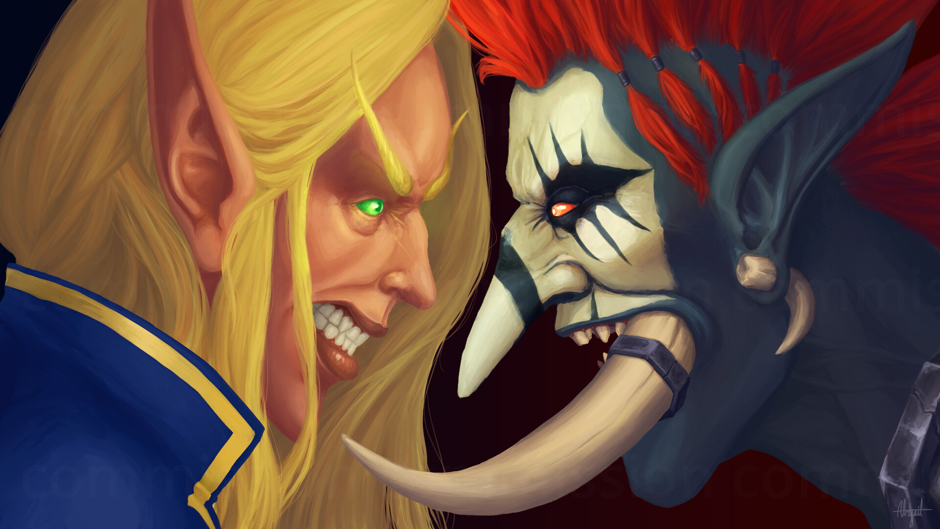 Artstation Commission Elf Versus Troll