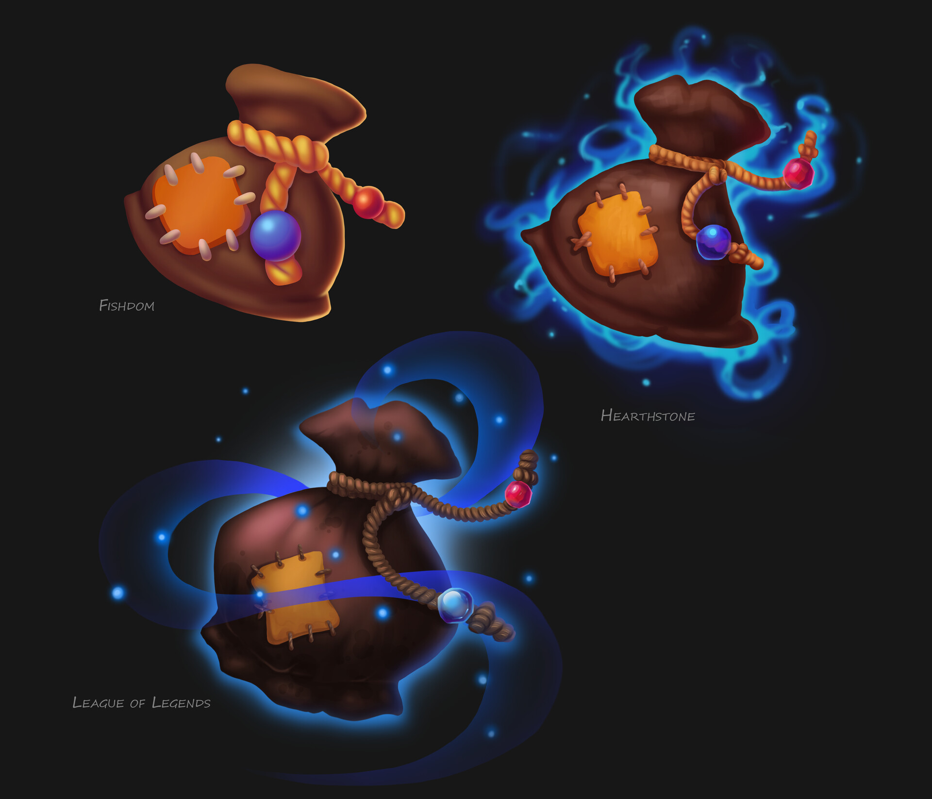 ArtStation - Bag in 3 game art styles