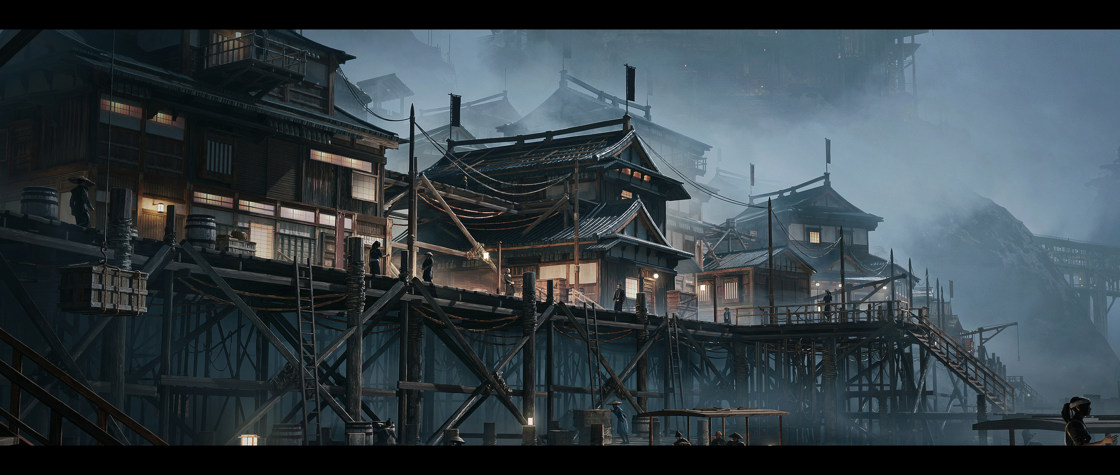 Kevin Jick - Concept Art Tutorial - Japanese Stilt City