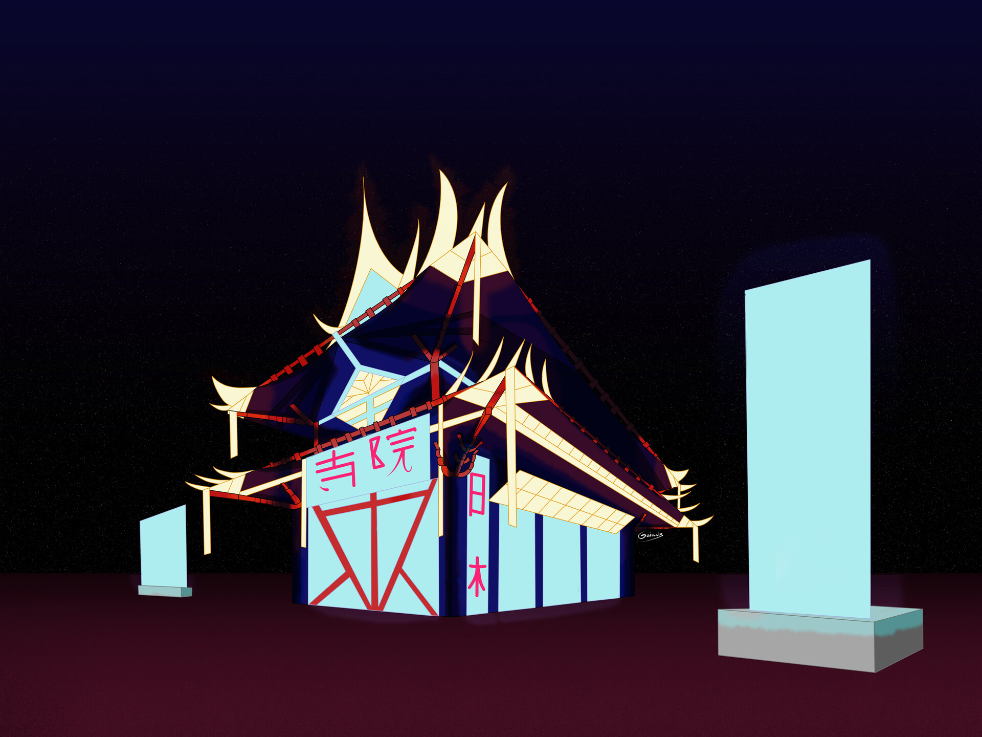 ArtStation - Cyberpunk temple