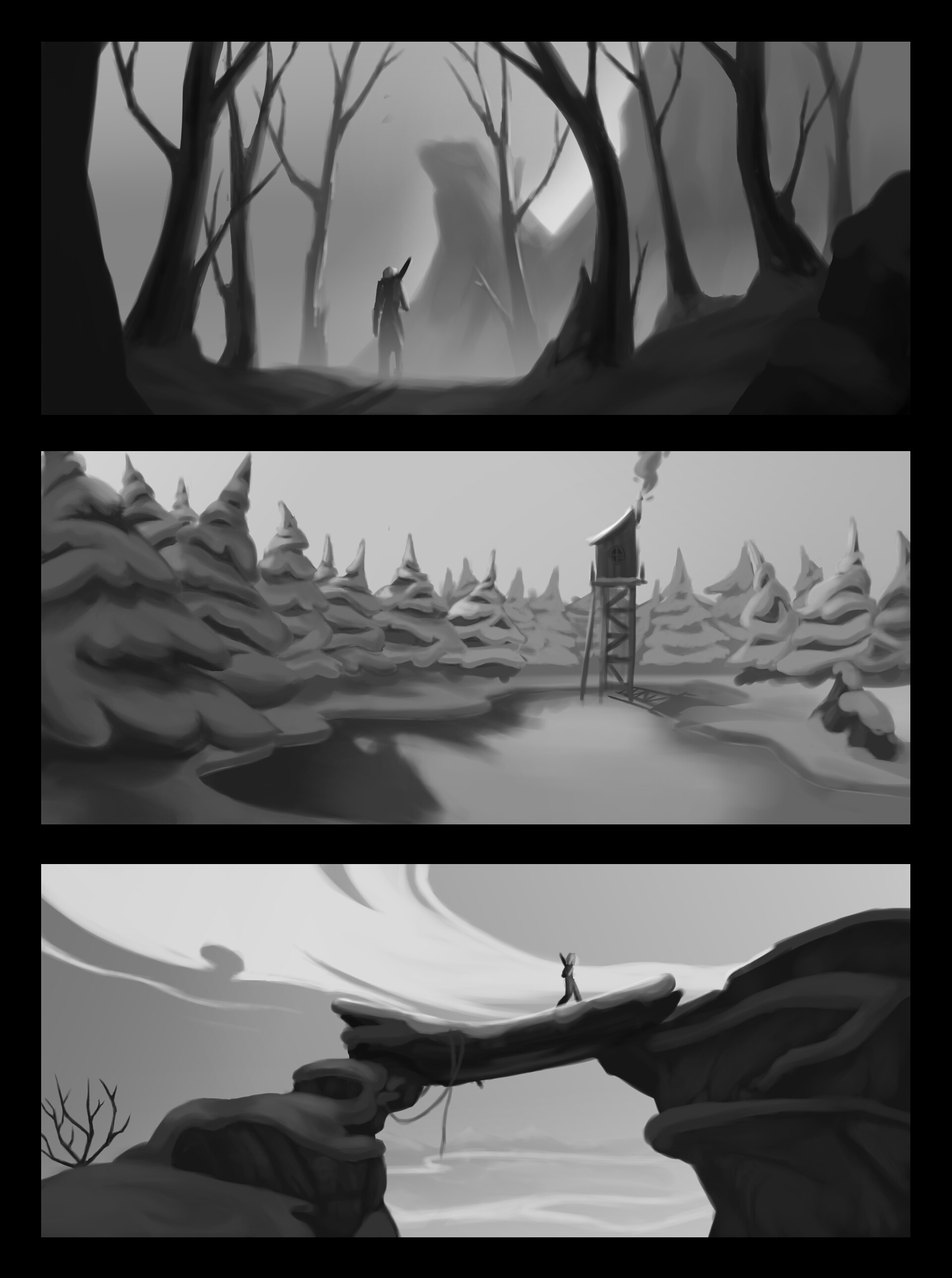 ArtStation - B&W COMP sketches