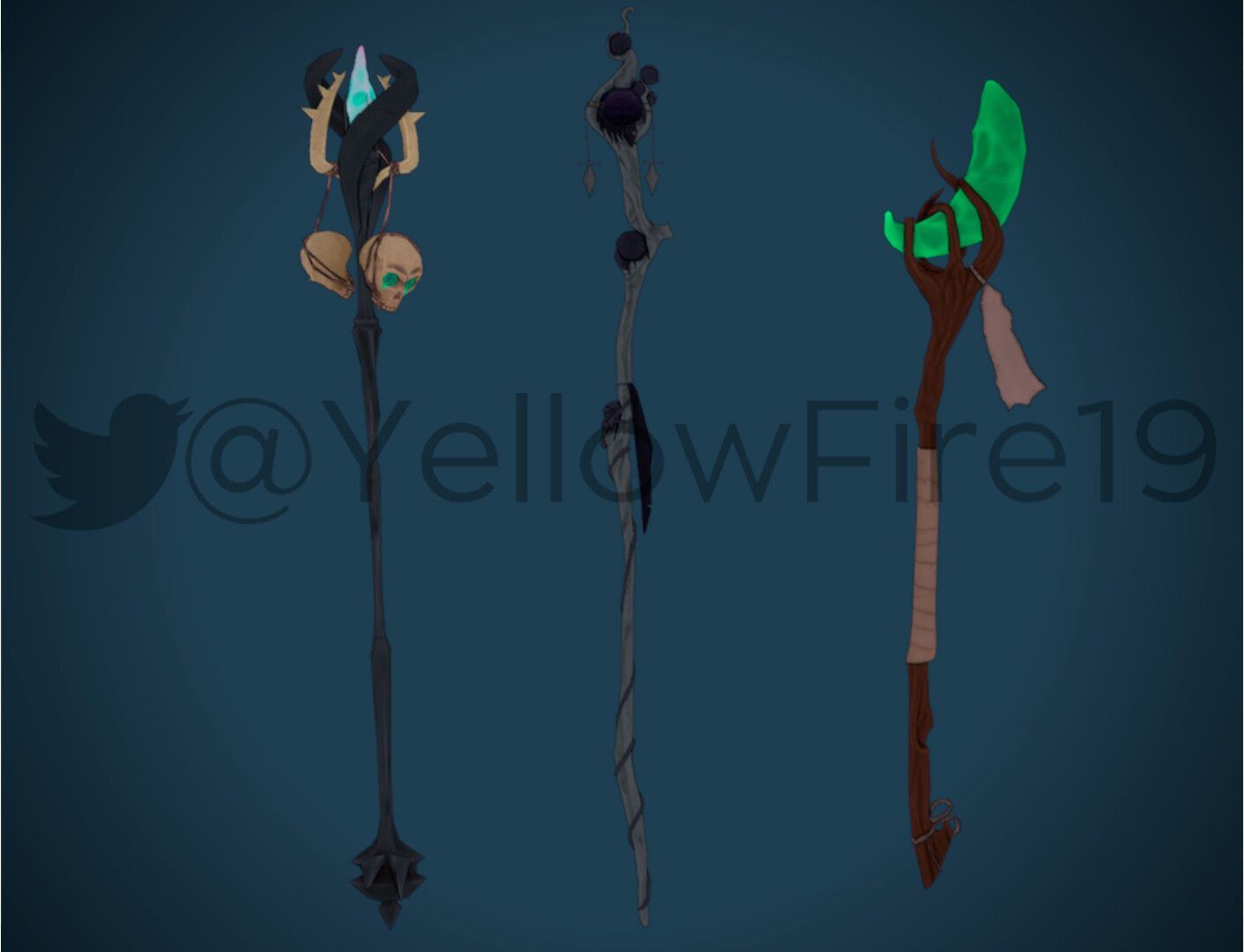 ArtStation - Stylized Magical Staffs