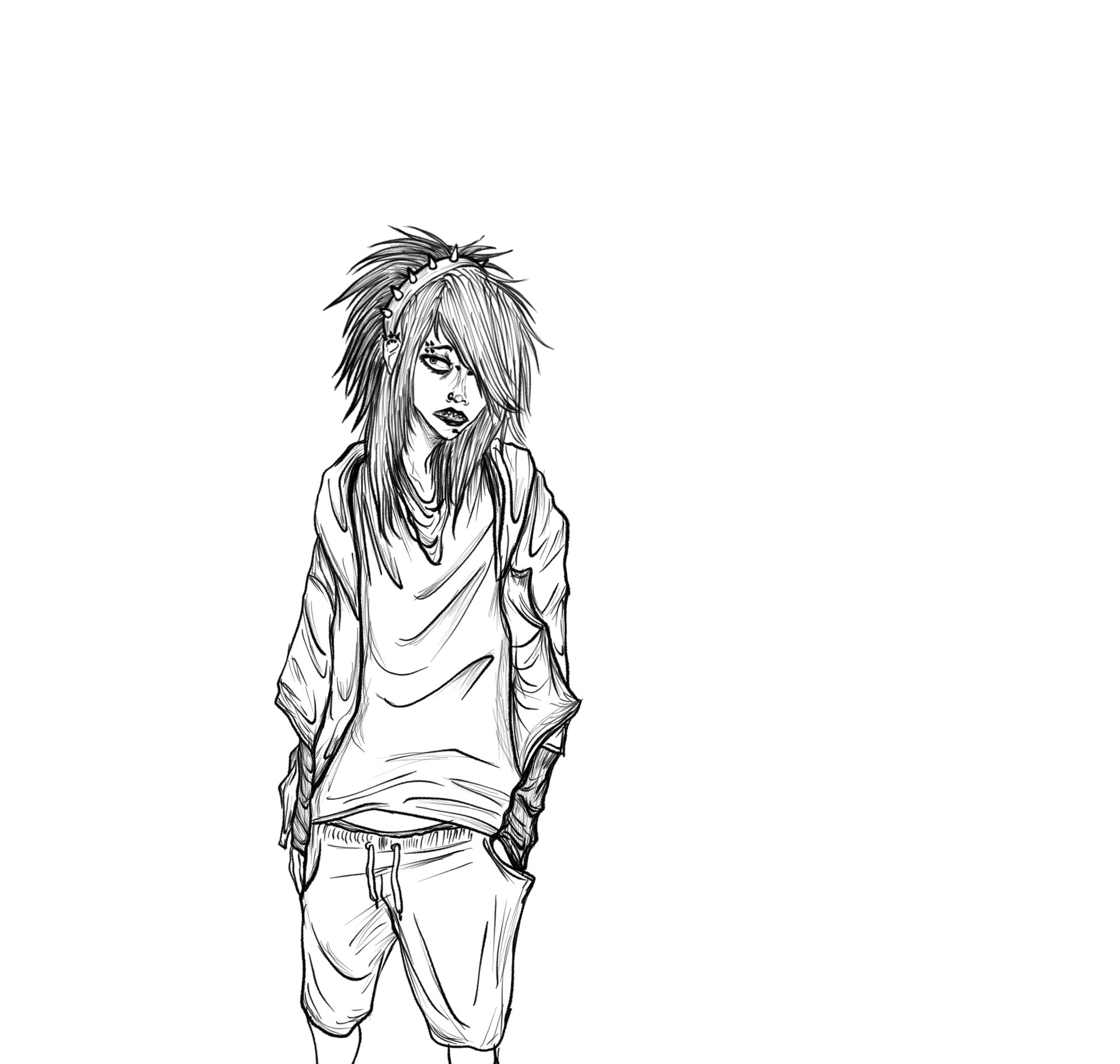 emo girl coloring pages