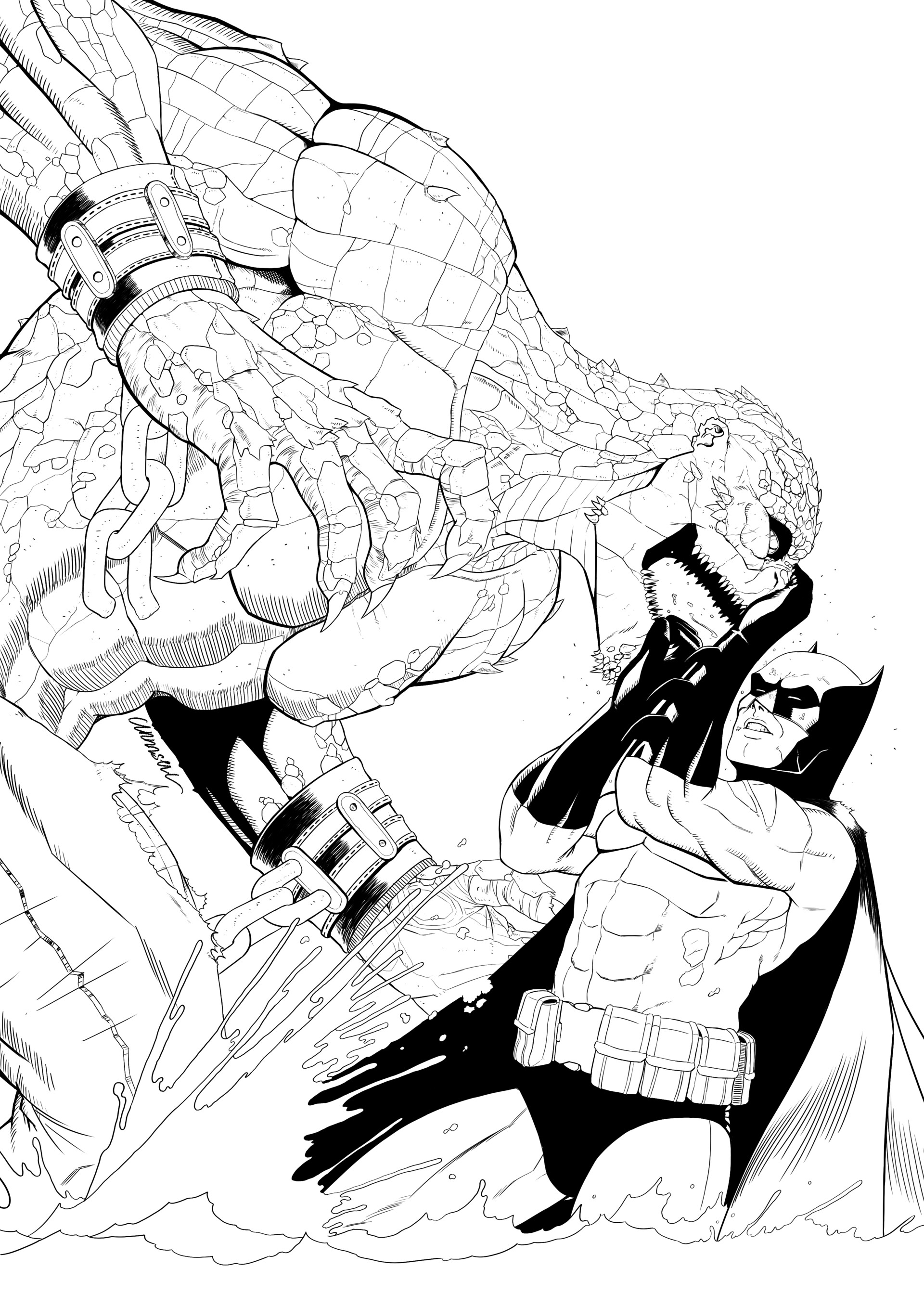 batman killer croc coloring pages