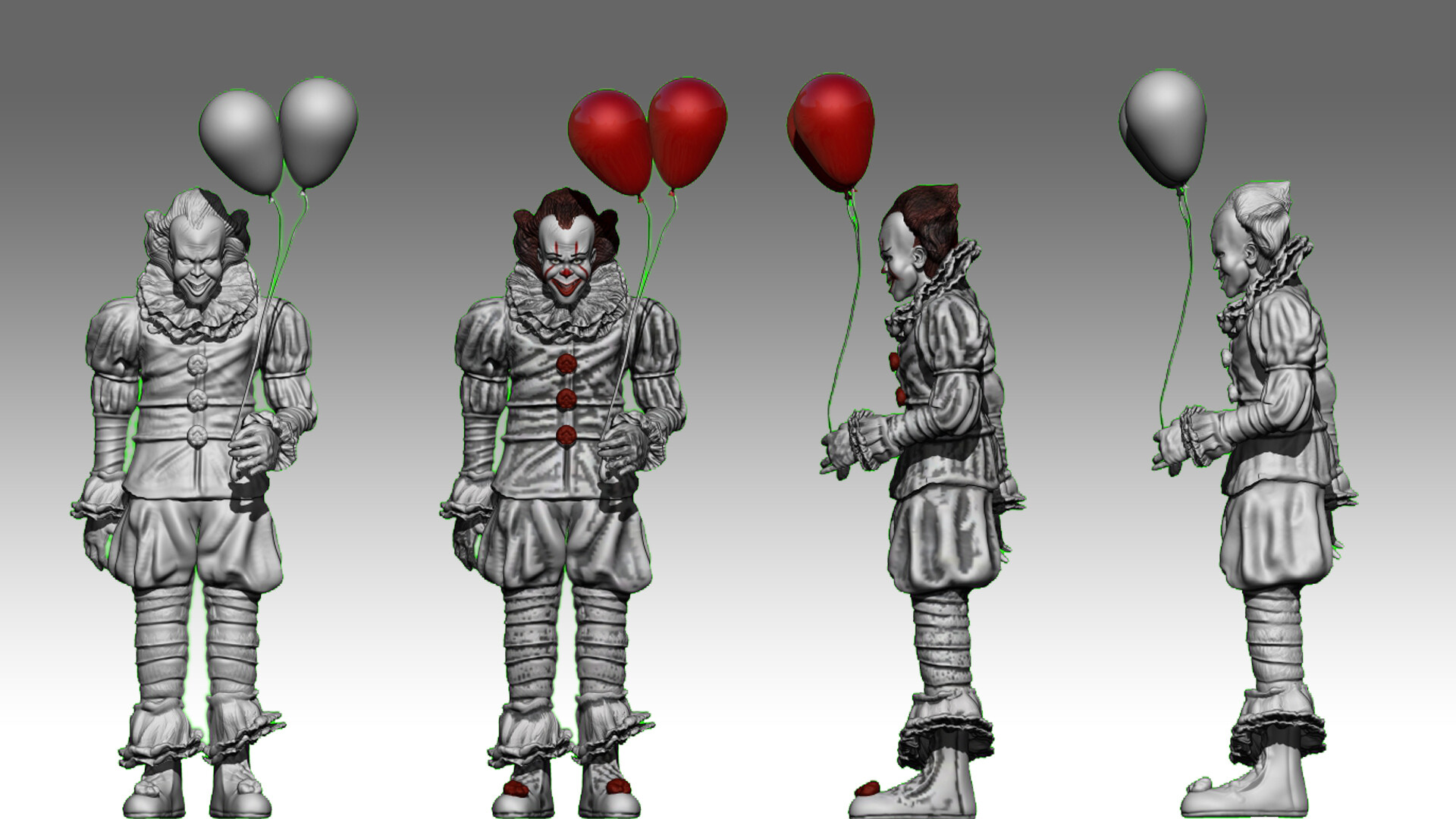 ArtStation - zbrush practice (every thing here sculpted from scratch) pennywise character