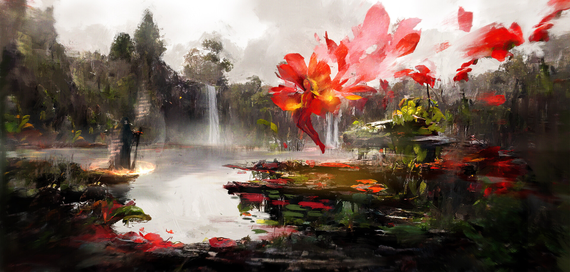 ArtStation - Swamp Fight / Monk Series / Environment concept