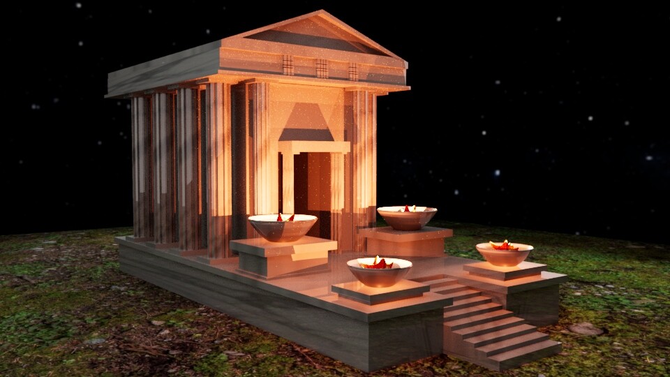 ArtStation - temple in the dark!