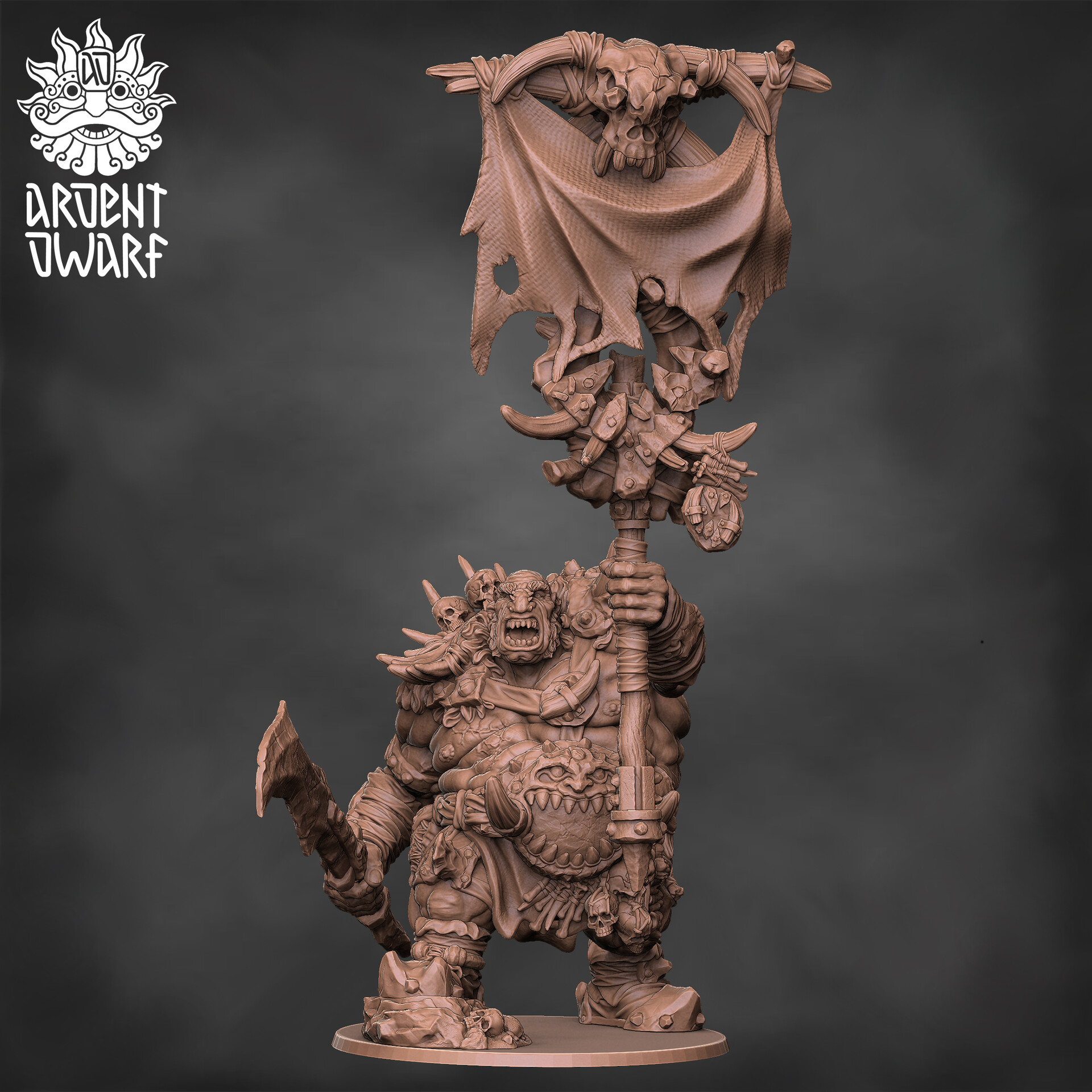 ArtStation - Feral Maw Tribe Ogor Ogre Guttler 3 standard bearer