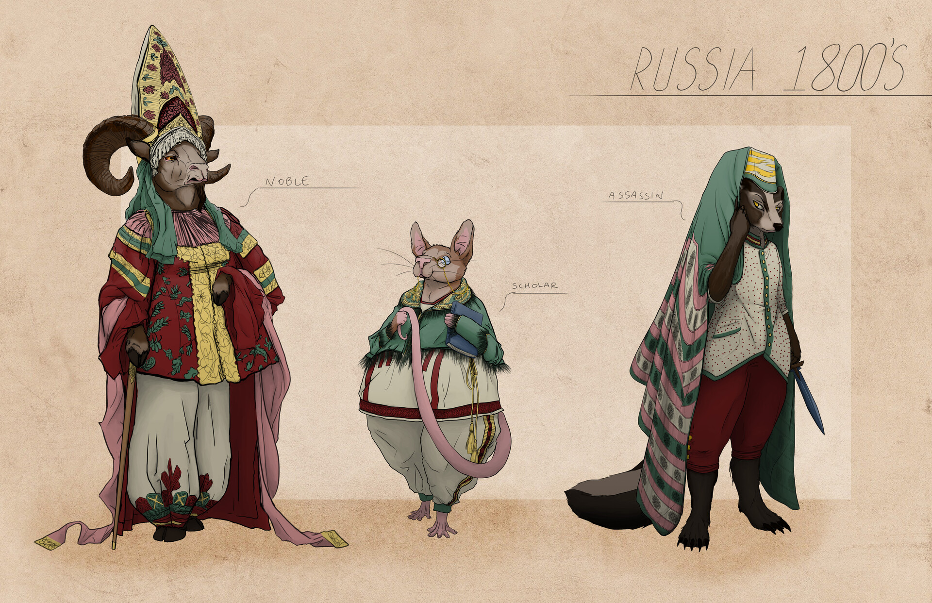 ArtStation - Anthro Characters: 1800s Russian