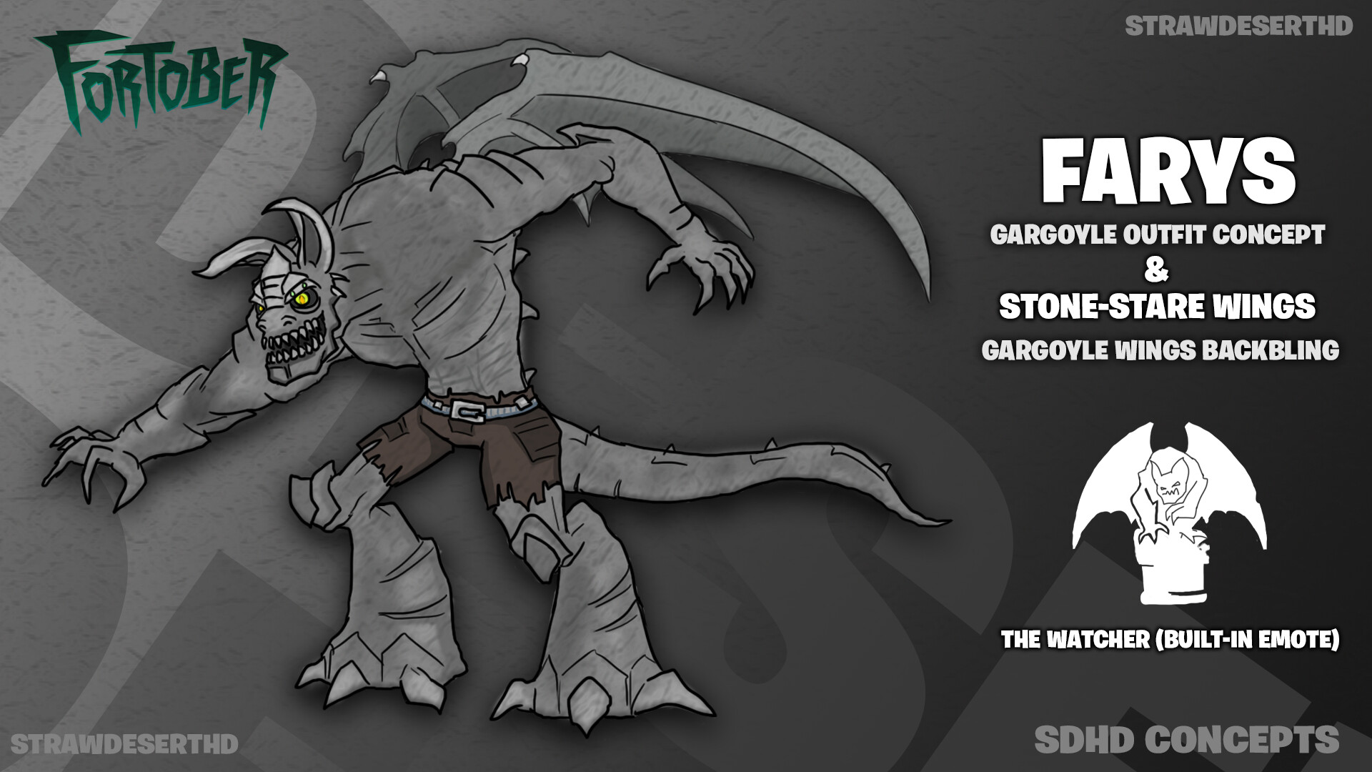 StrawDesertHD - Farys - A Gargoyle Outfit (Fan-Made) for Fortnite