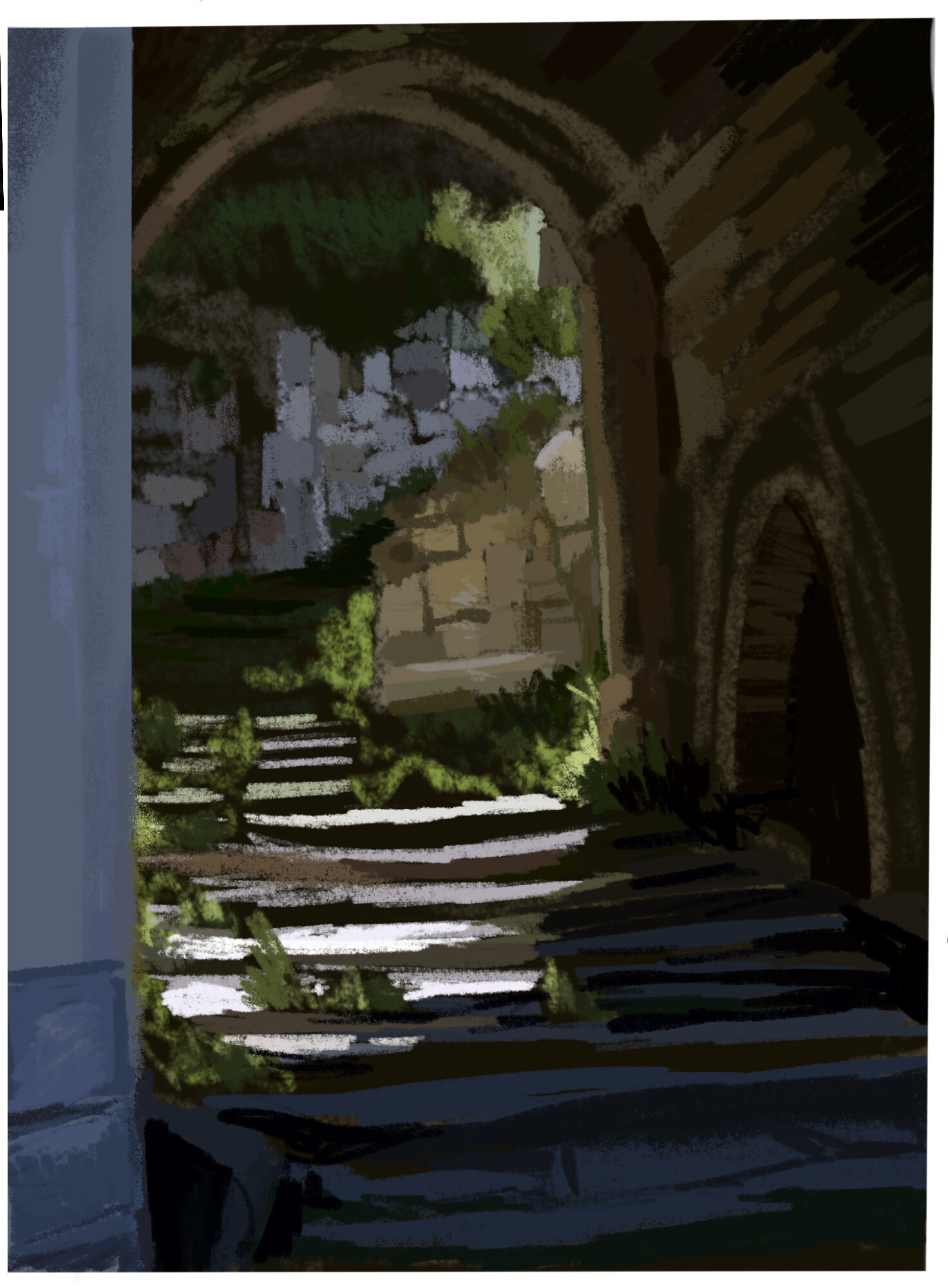 ArtStation - Lighted stone path
