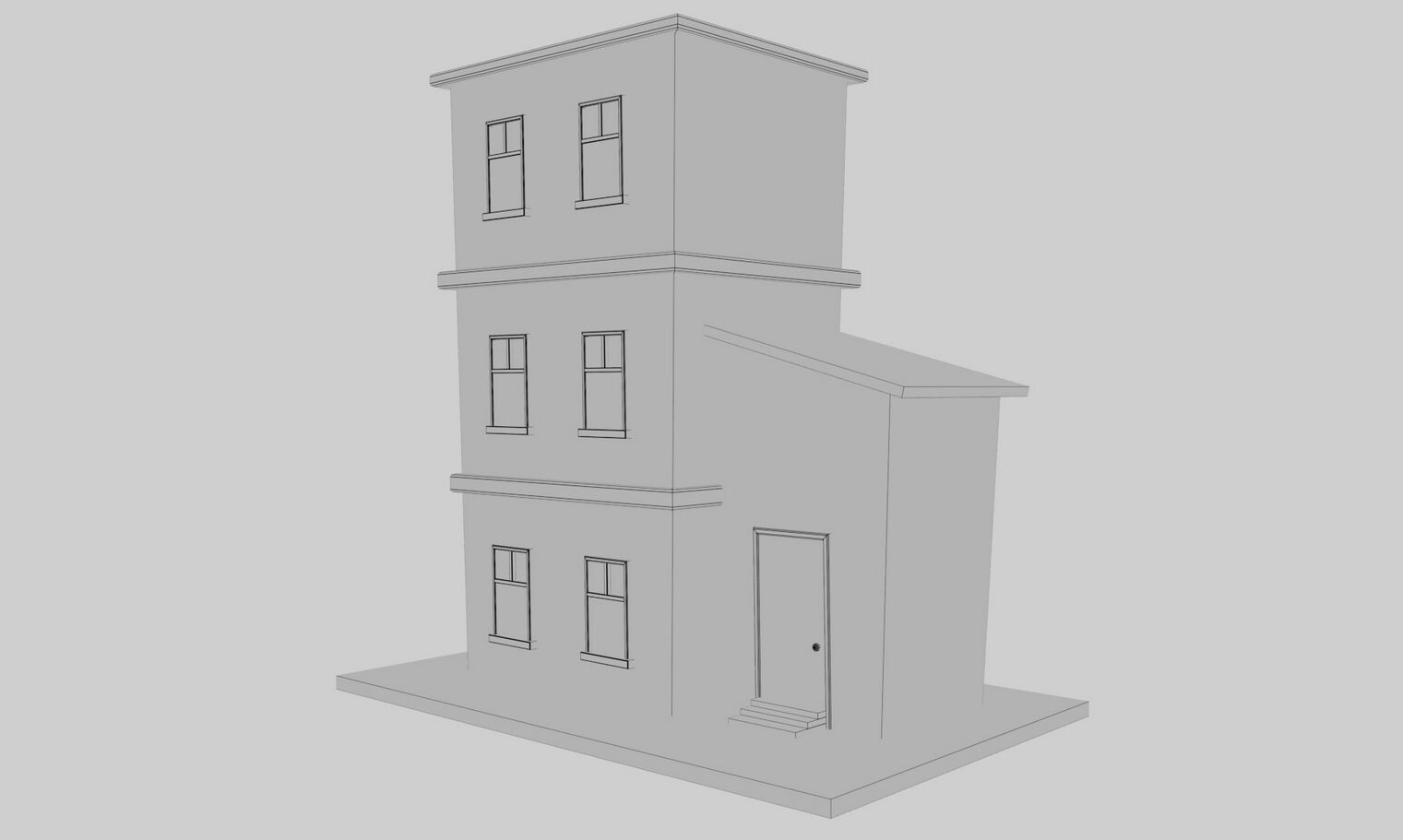 Anindya Roy - 3D Cartoon Building Low-poly Game Ready Model
