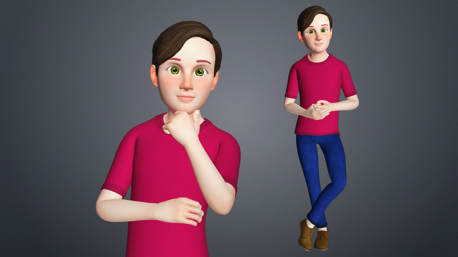 ArtStation - 3D Cartoon Man Rigged Character - Father Uncle Boss Male Model