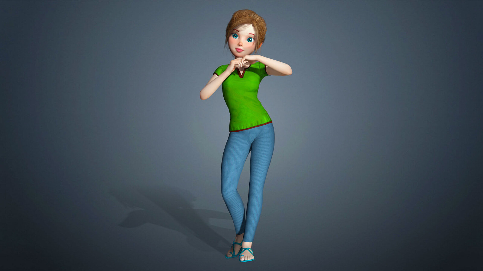 Anindya Roy - 3D Cartoon Woman Stylish Character Rigged Model