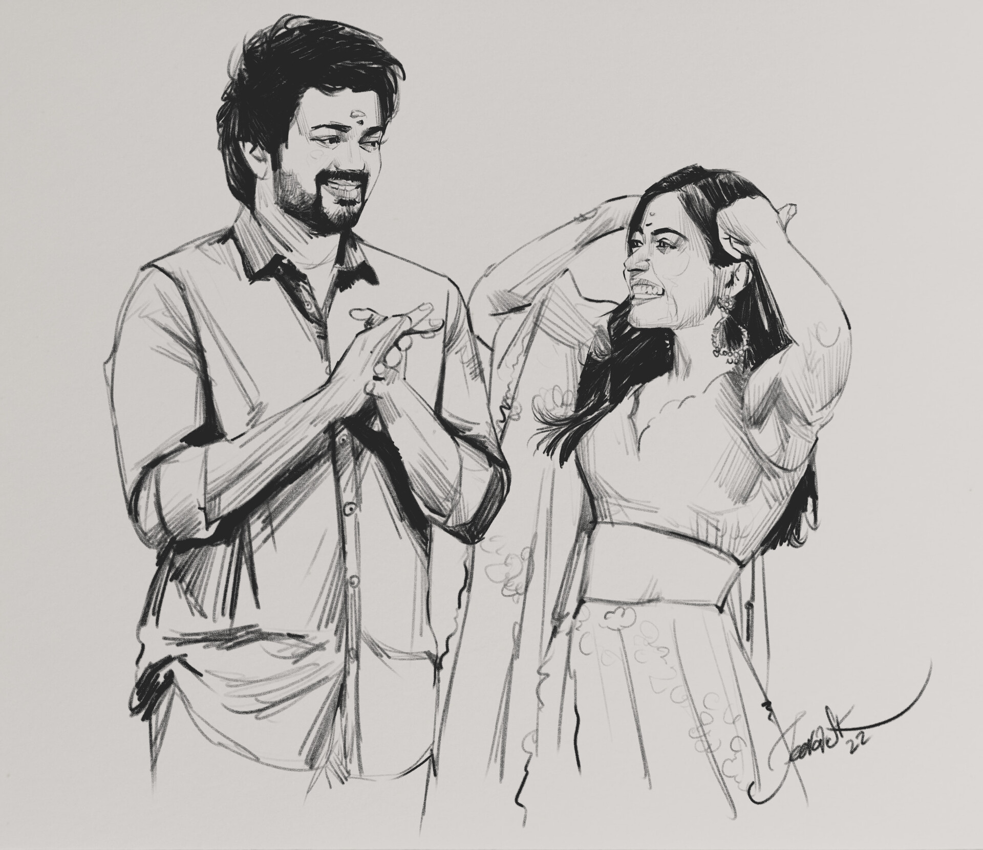 ArtStation - Thalapathy 66 Movie Pair Pencil Sketch 2022 #Thalapathy66 ...