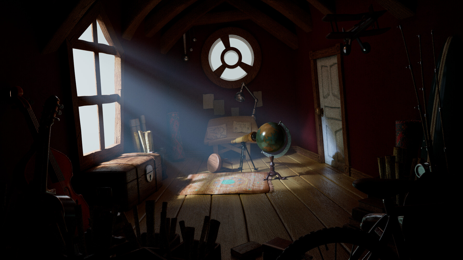 ArtStation - Attic Scene Lighting